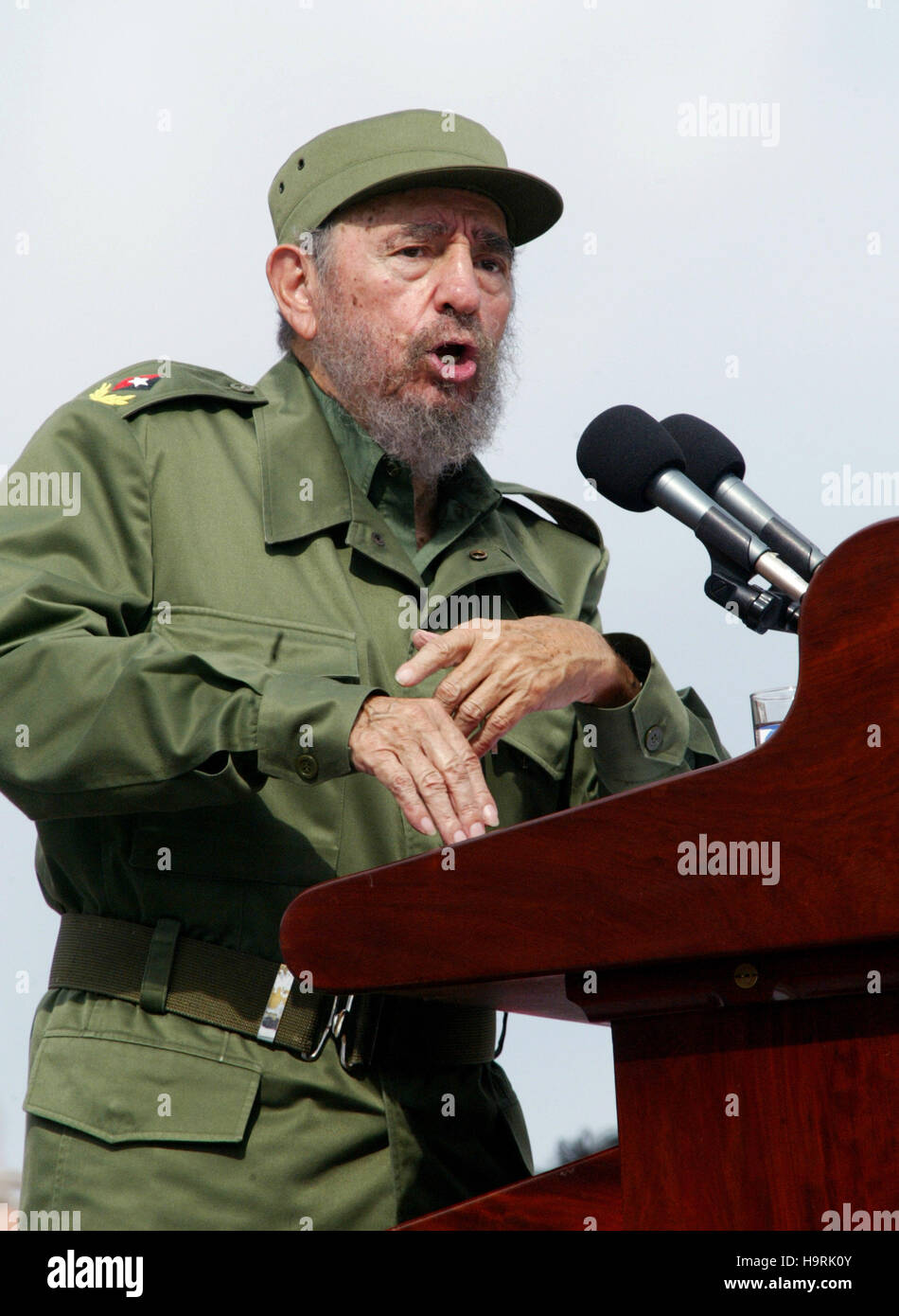 Cuban President Fidel Castro in May day, 2005 . Credit: Jorge Rey ...