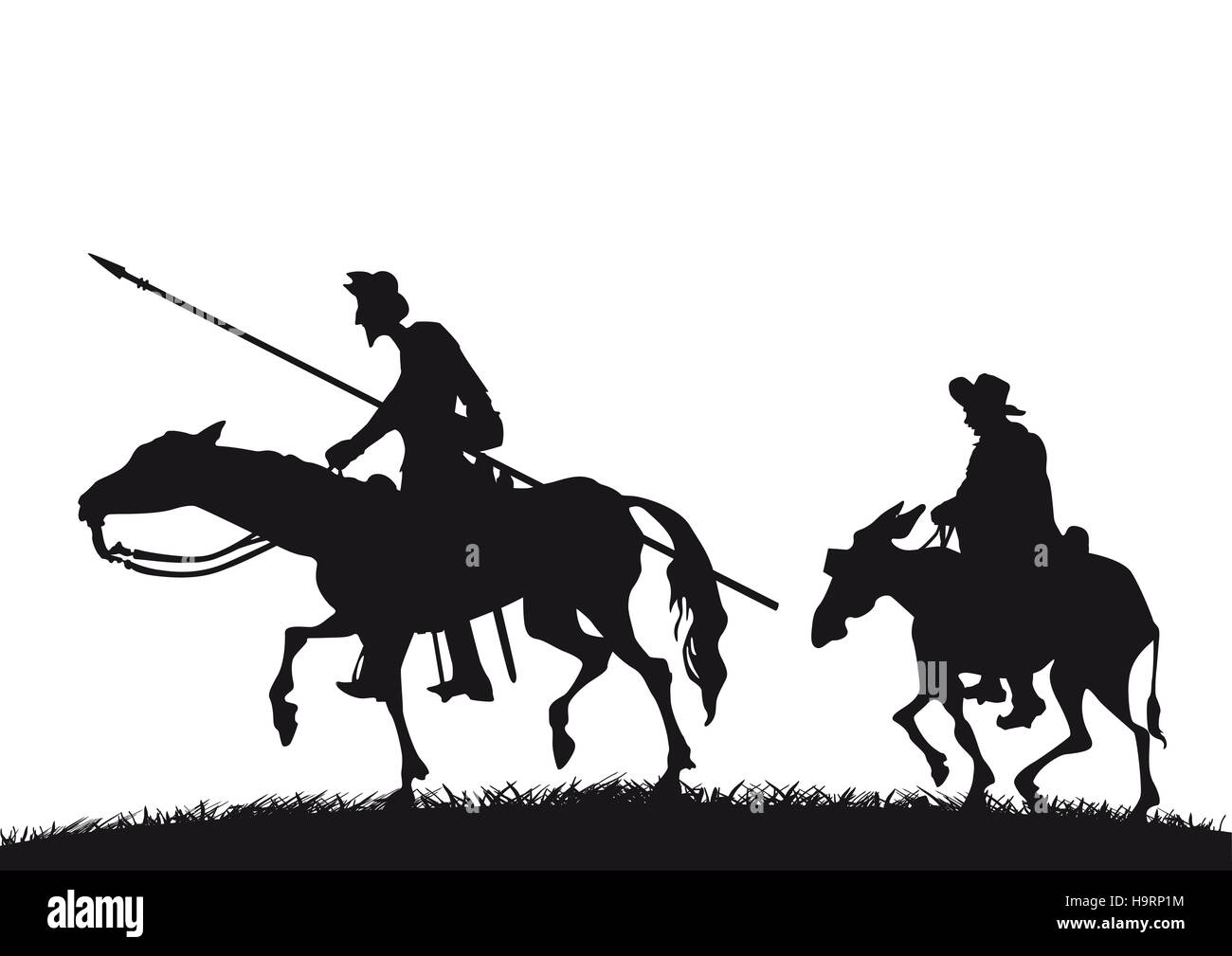 Don Quixote and Sancho Panza Stock Photo - Alamy