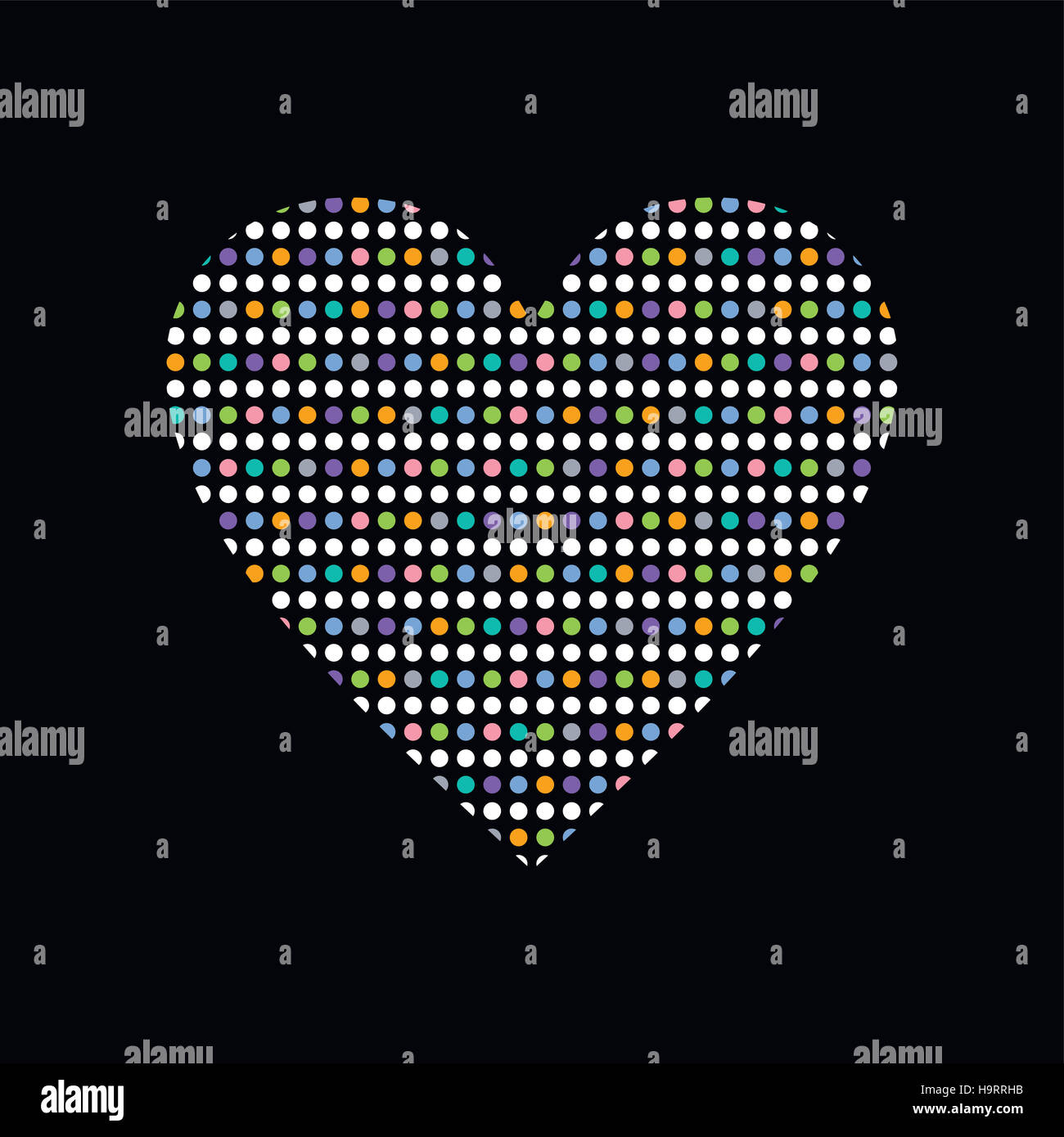 heart colorful dot theme art Stock Photo - Alamy
