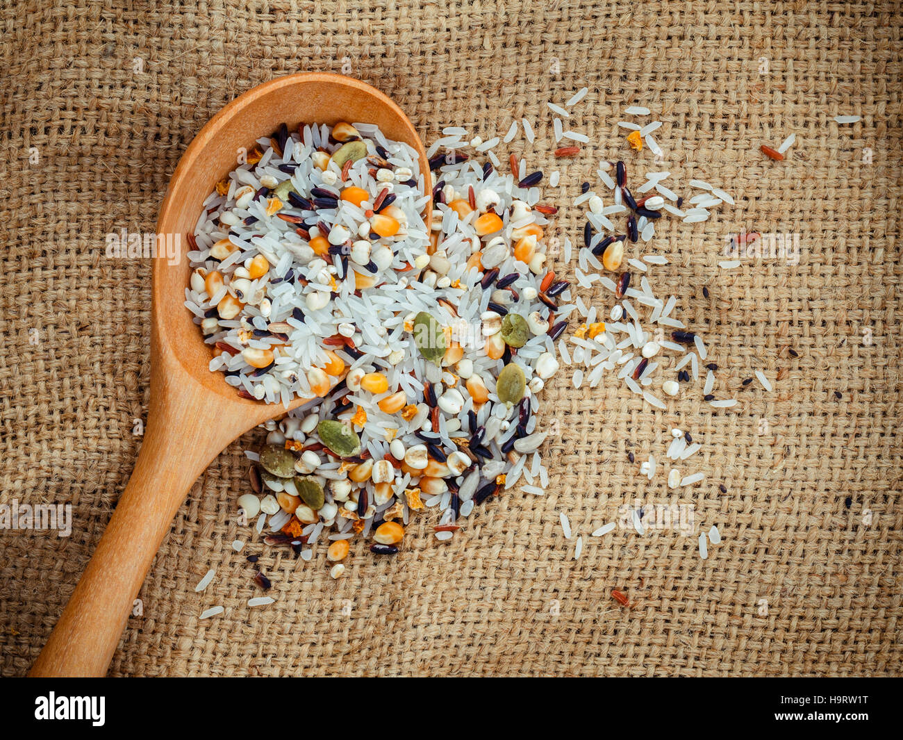 Mixed multi grain traditional thai rice ,corn ,sunflower ,rye ,s Stock ...