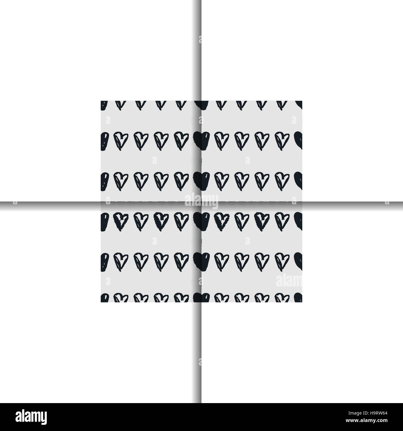 Doodle seamless pattern set with hearts Stock Vector Image & Art - Alamy