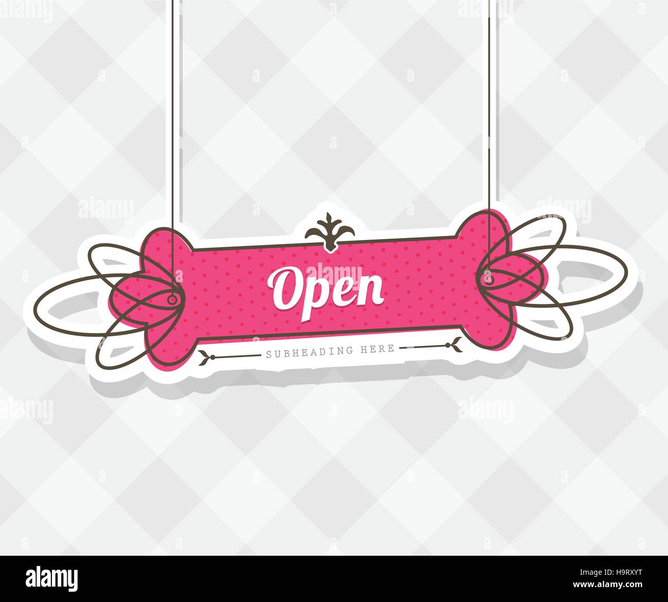Vintage vector background with hanging sign and Open word Stock Vector ...
