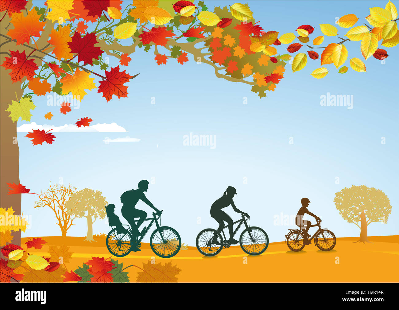 cycling in the autumn Stock Photo - Alamy