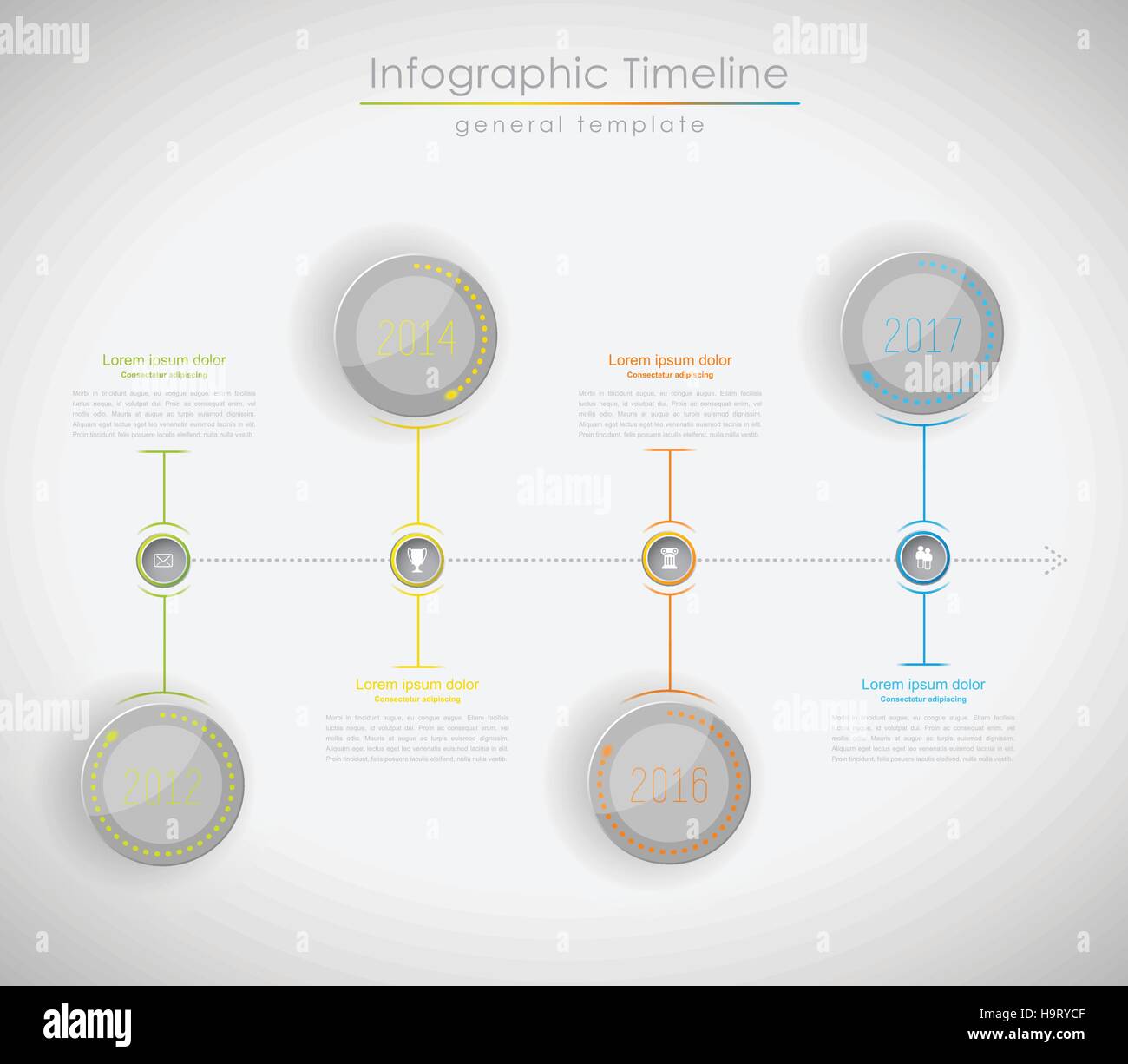 Colorful Infographic, typographic timeline report template - light ...