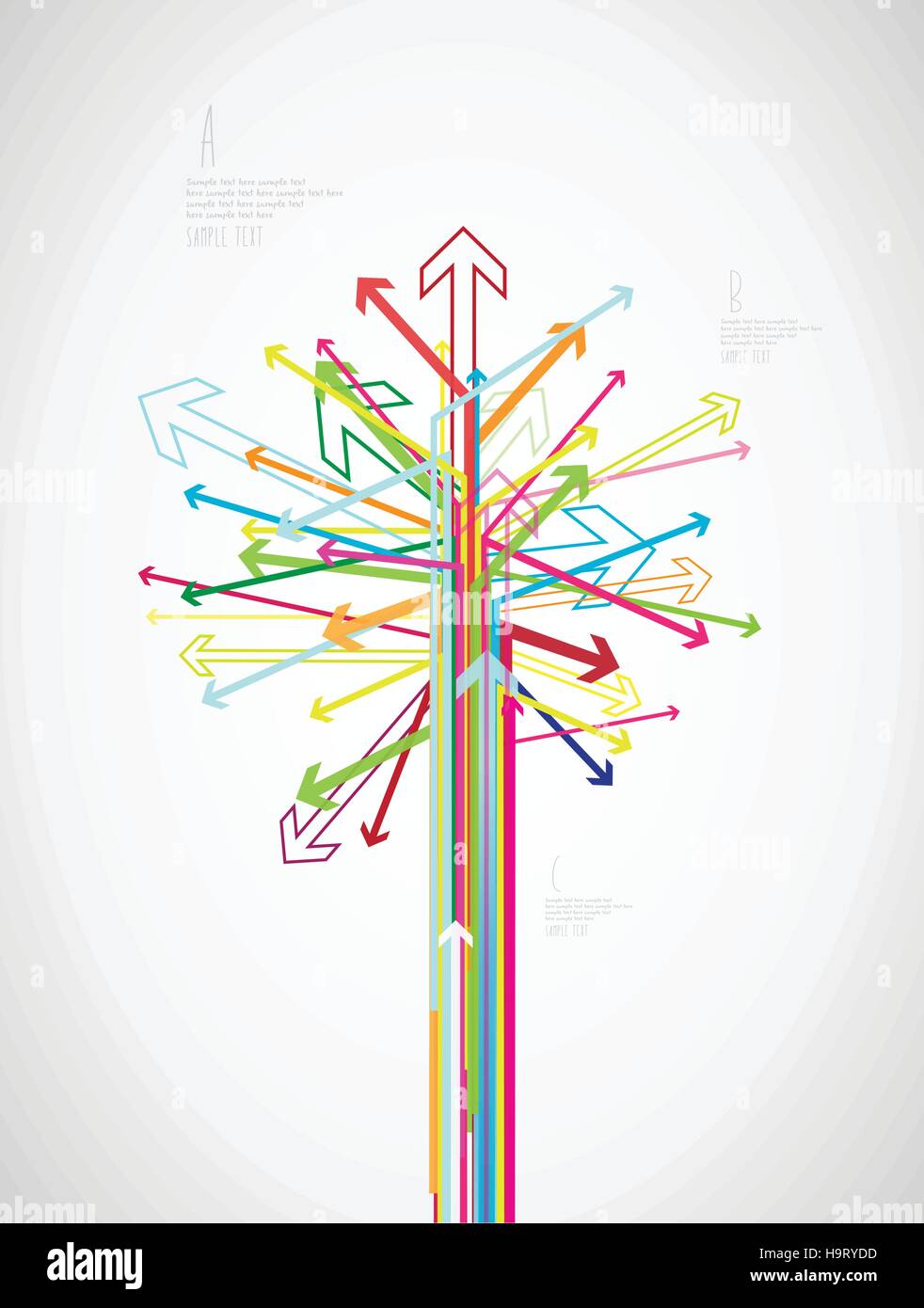 Colorful arrow tree created with place for your text Stock Vector Image ...