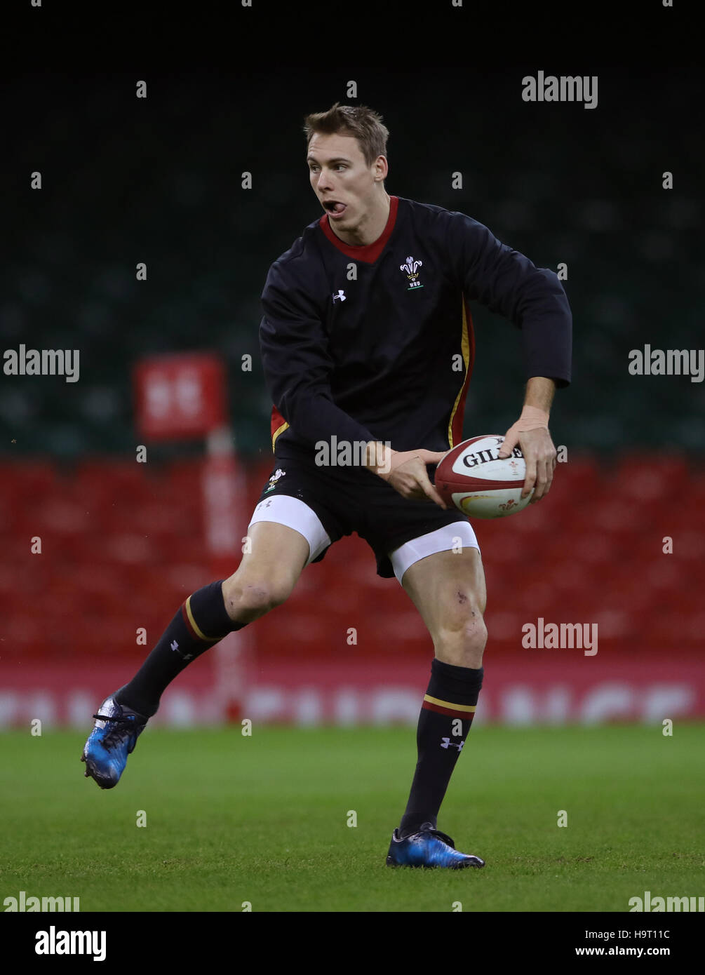 Wales' Liam Williams during the captain's run at the Principality ...