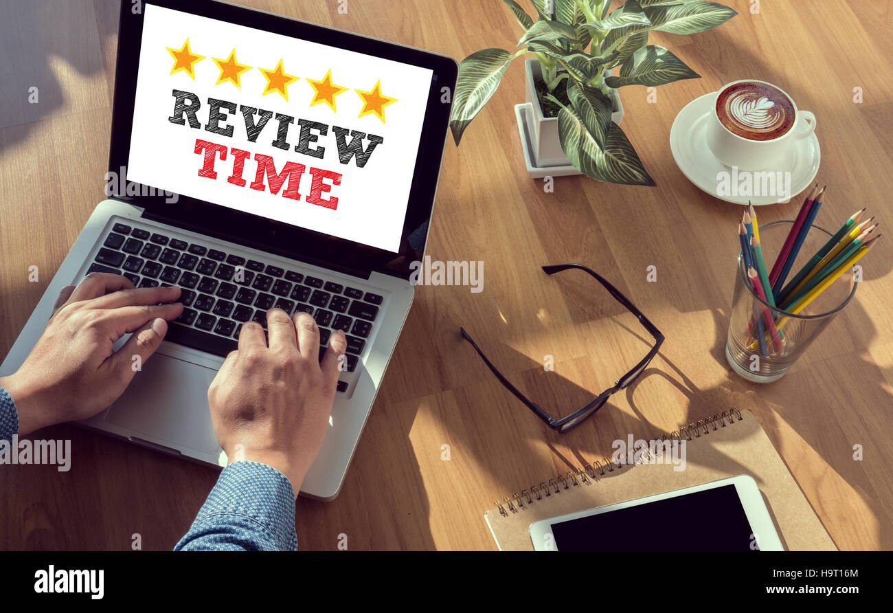Review Time words Concept Stock Photo - Alamy
