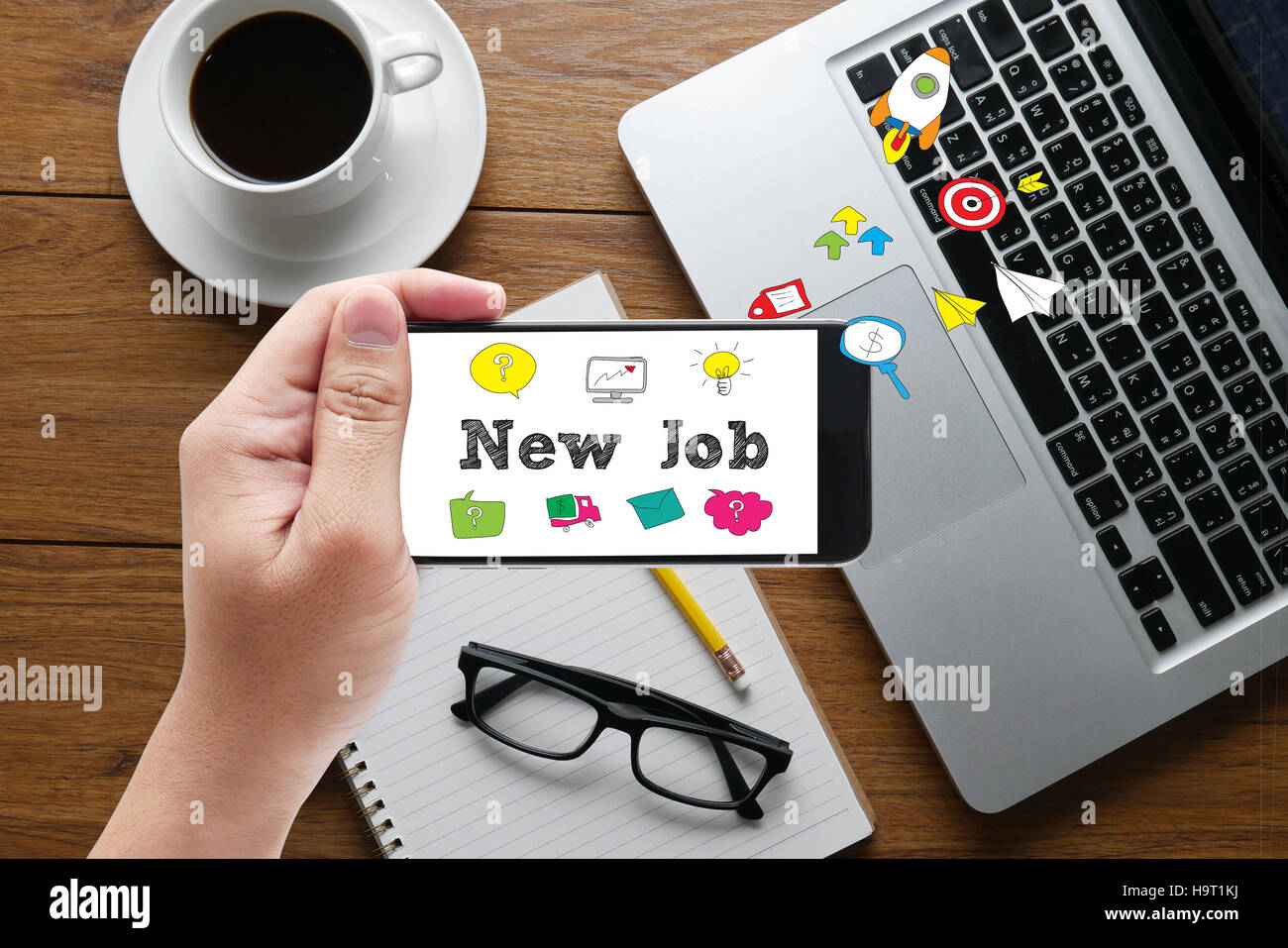 New Job and Online Job Search Concept Stock Photo - Alamy