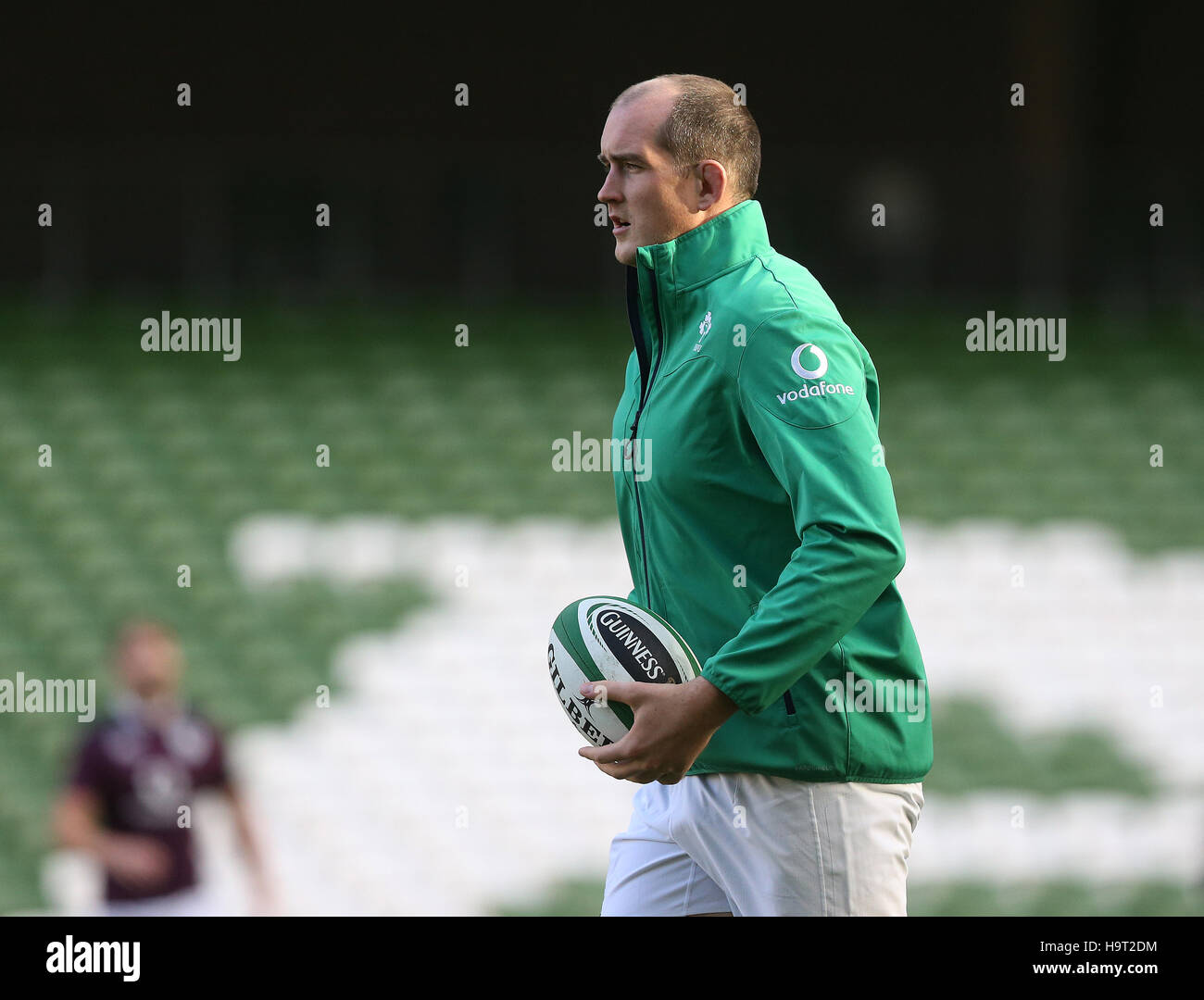 Ireland's Devin Toner during the captain's run at the Aviva Stadium ...