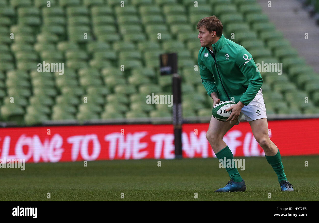 Ireland's Andrew Trimble during the captain's run at the Aviva Stadium ...