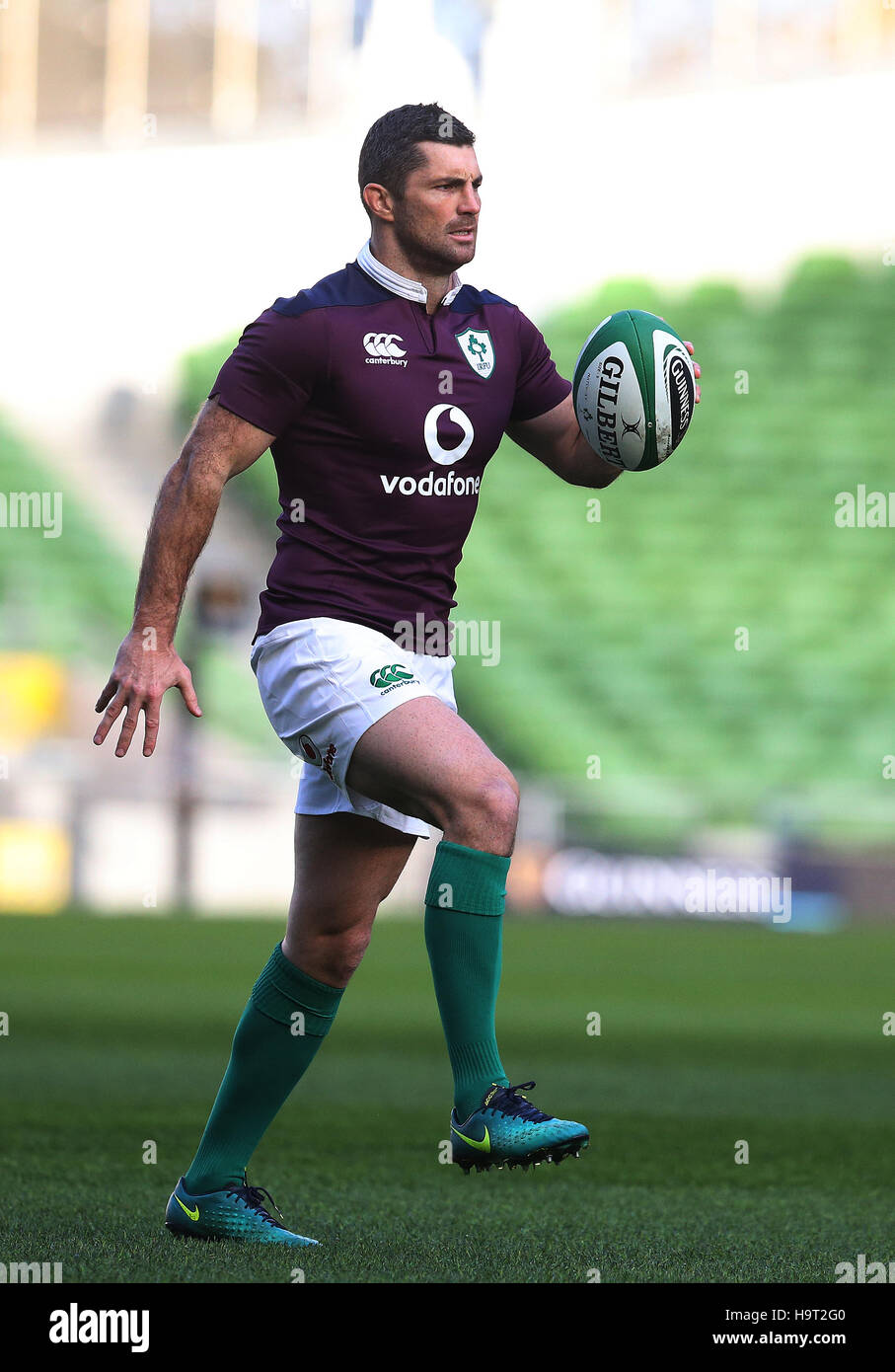 Ireland's Rob Kearney during the captain's run at the Aviva Stadium ...