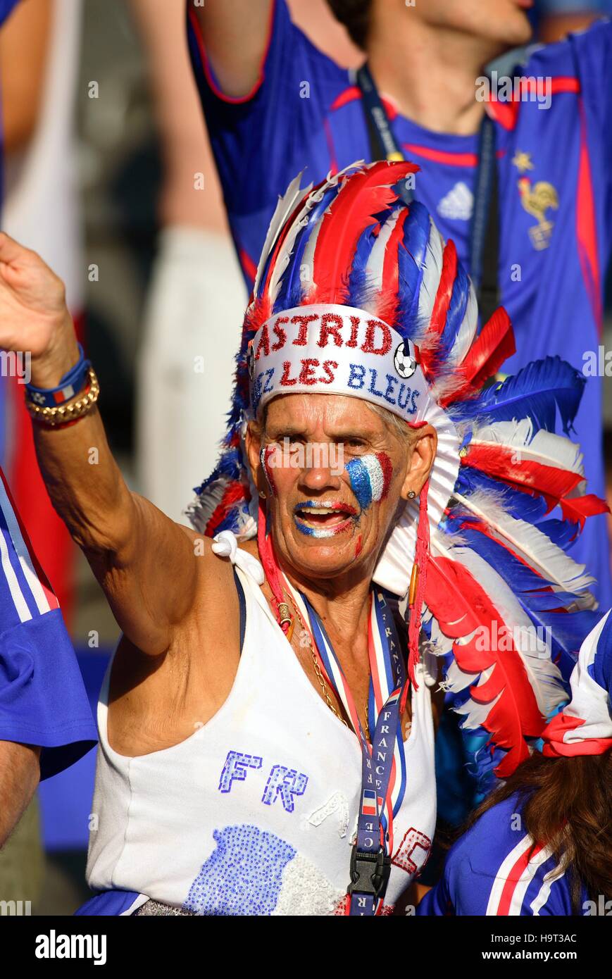 FRENCH FAN ITALY V FRANCE OLYMPIC STADIUM BERLIN GERMANY 09 July 2006 ...