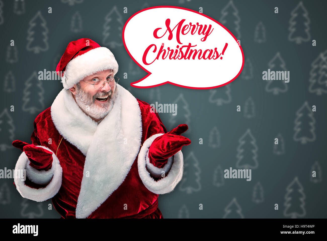 happy, smiling Santa Claus Stock Photo - Alamy