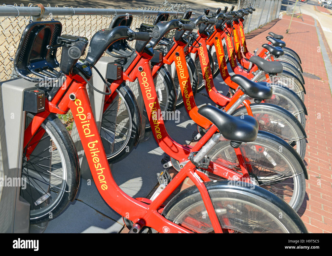 Capital bikeshare, a Bicycle share program in Washington DC Stock Photo ...