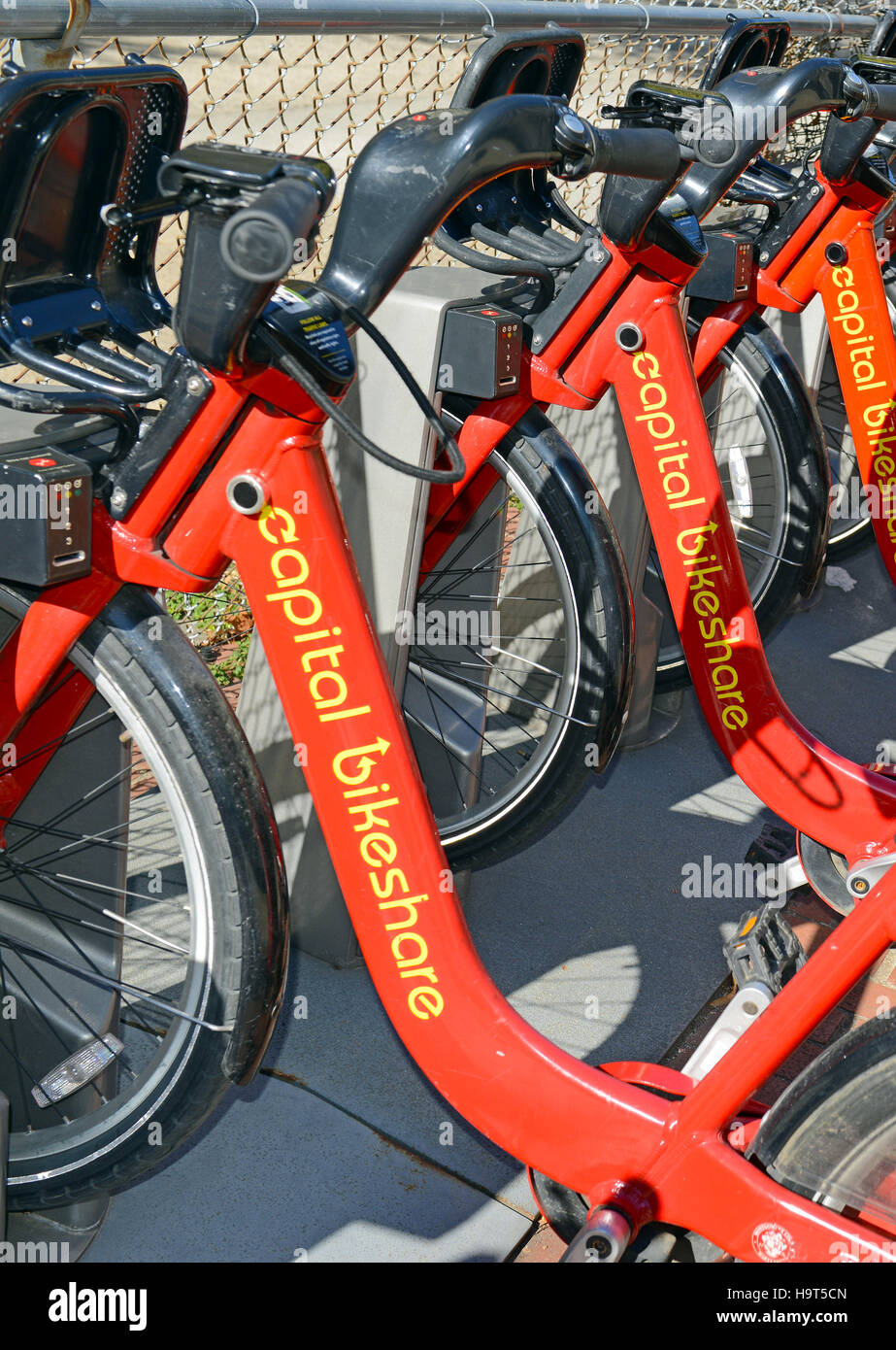 Capital bikeshare, a Bicycle share program in Washington DC Stock Photo ...
