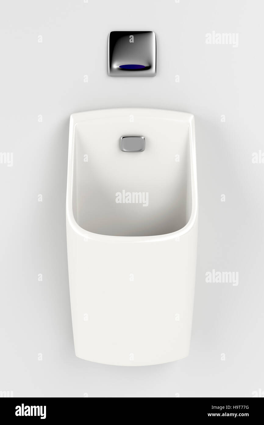 Urinal with sensor on gray wall Stock Photo - Alamy