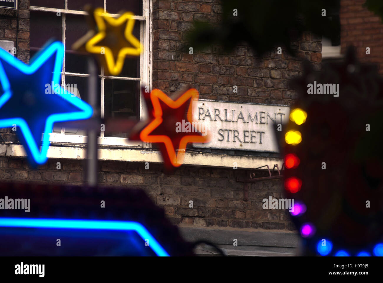 Parliament Street sign, York Stock Photo - Alamy