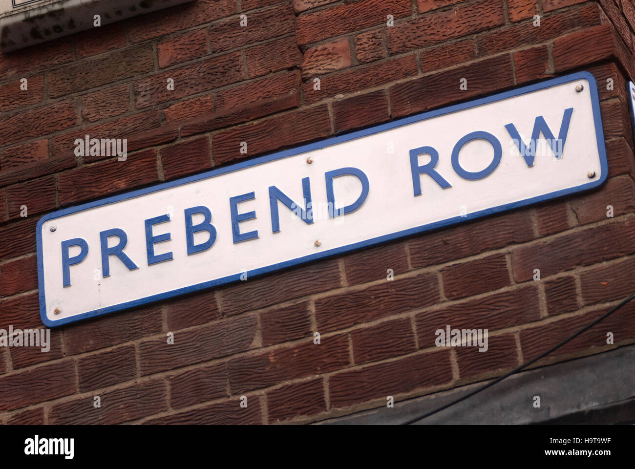 Prebend Row street sign, Darlington Stock Photo - Alamy