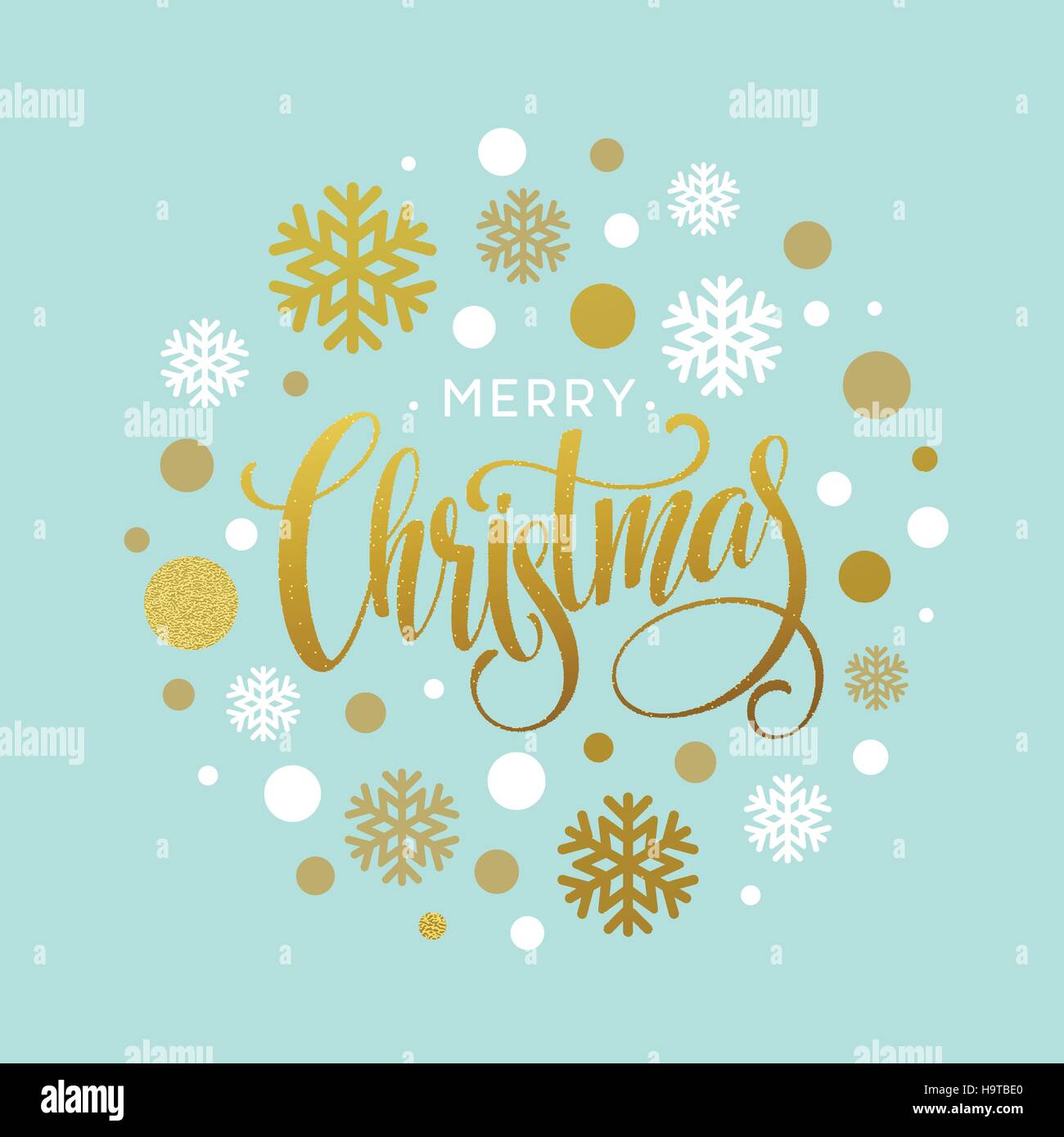 Merry Christmas gold glittering lettering design. Vector illustration ...