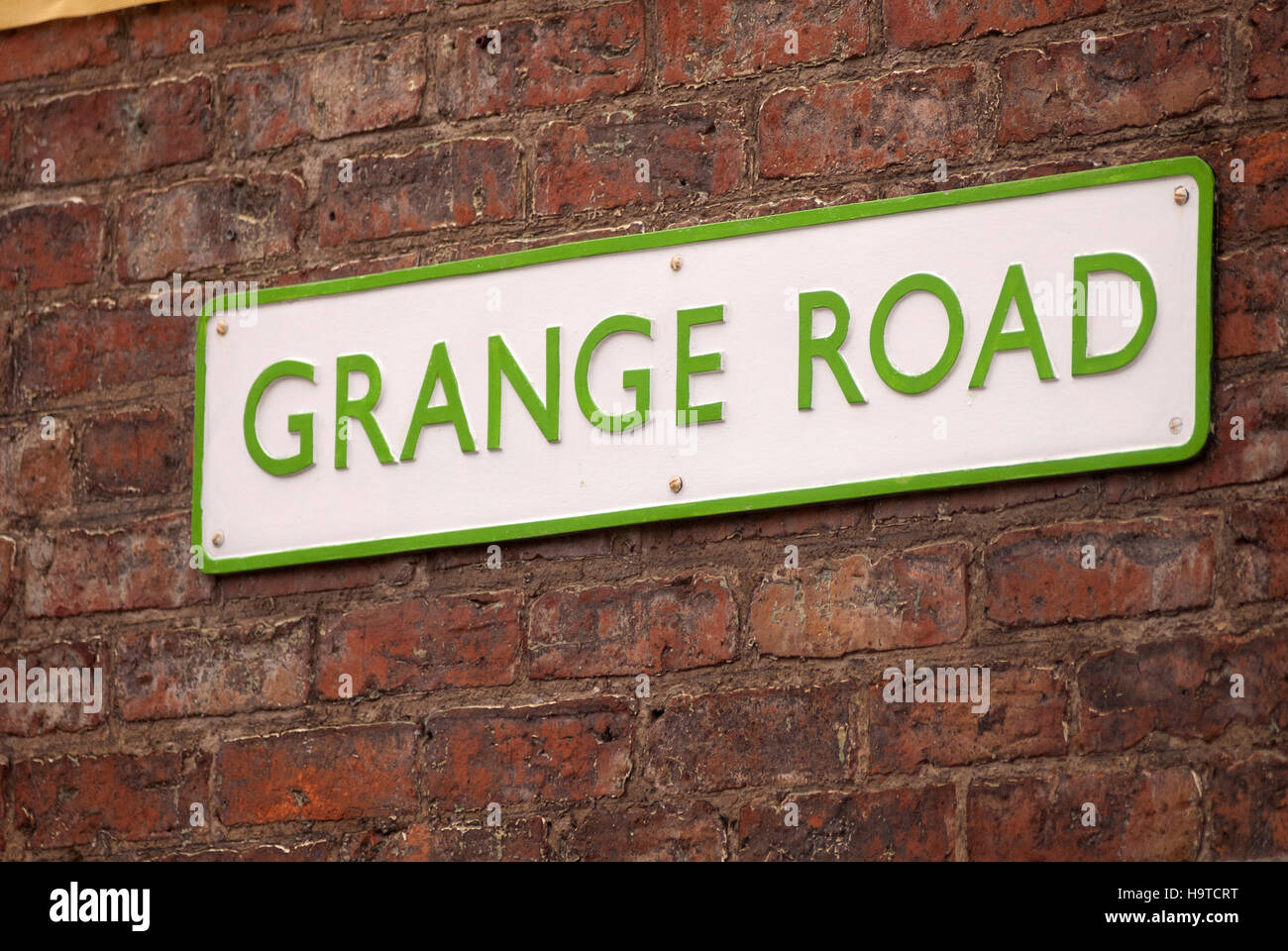 Grange Road street sign, Darlington Stock Photo - Alamy