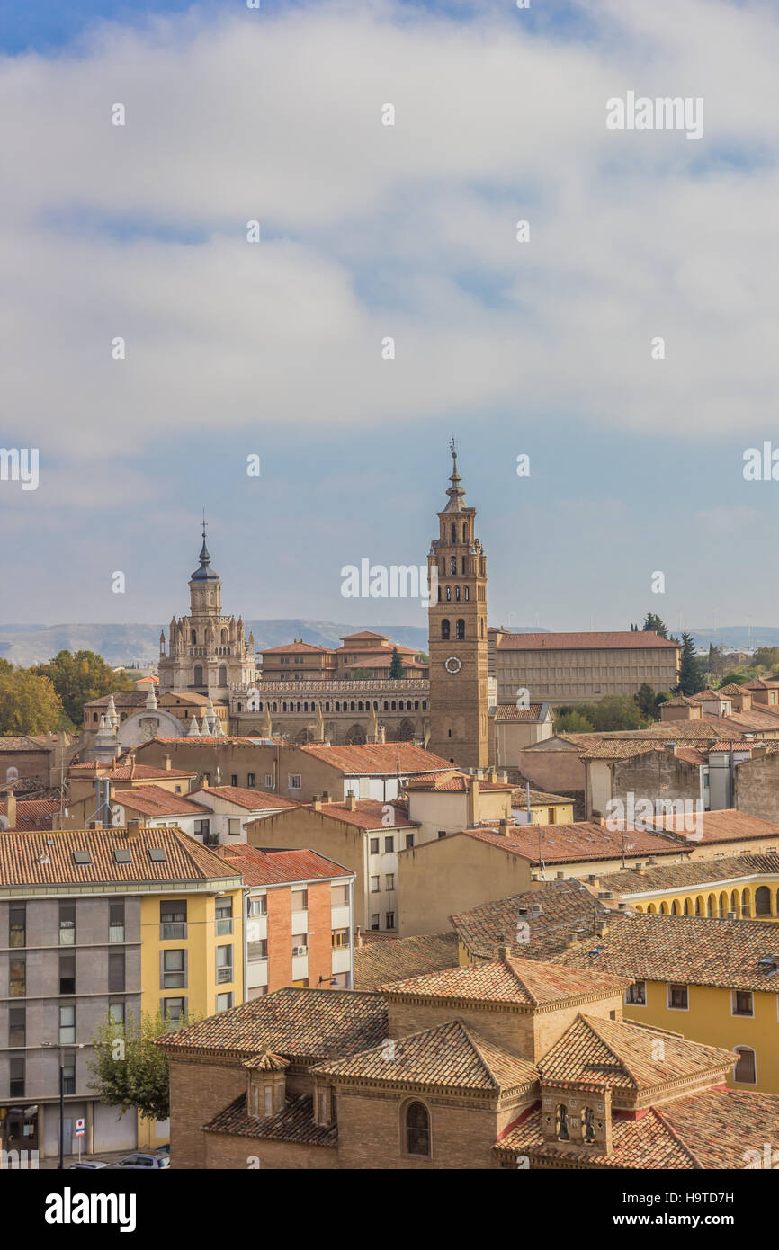 Huerta Cathedral in the skyline of Tarazona, Spain Stock Photo - Alamy