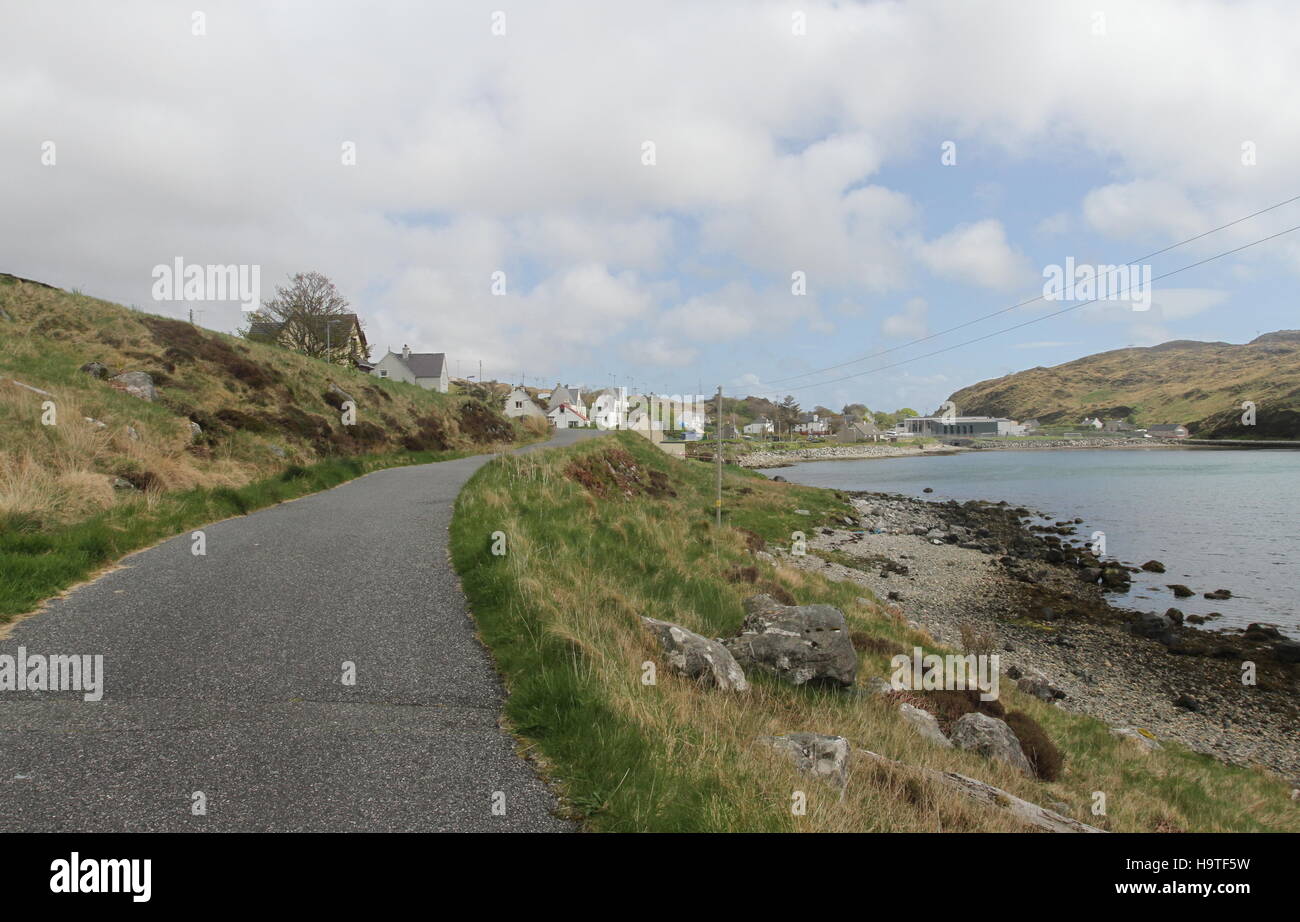 Coastal road to Tarbert Isle of Harris Scotland May 2014 Stock Photo ...