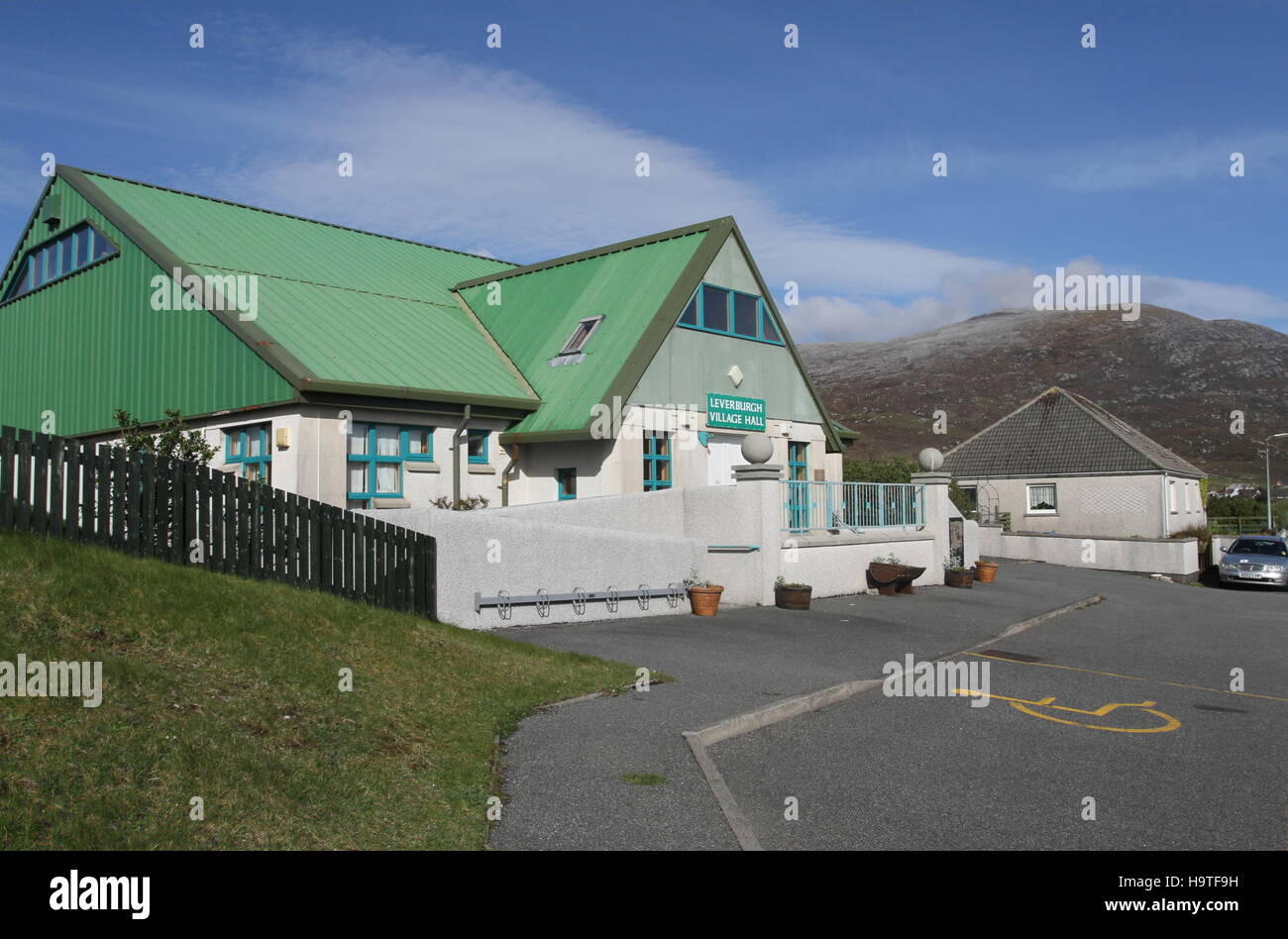 Exterior of Leverburgh Village Hall Isle of Harris Scotland May 2014 ...
