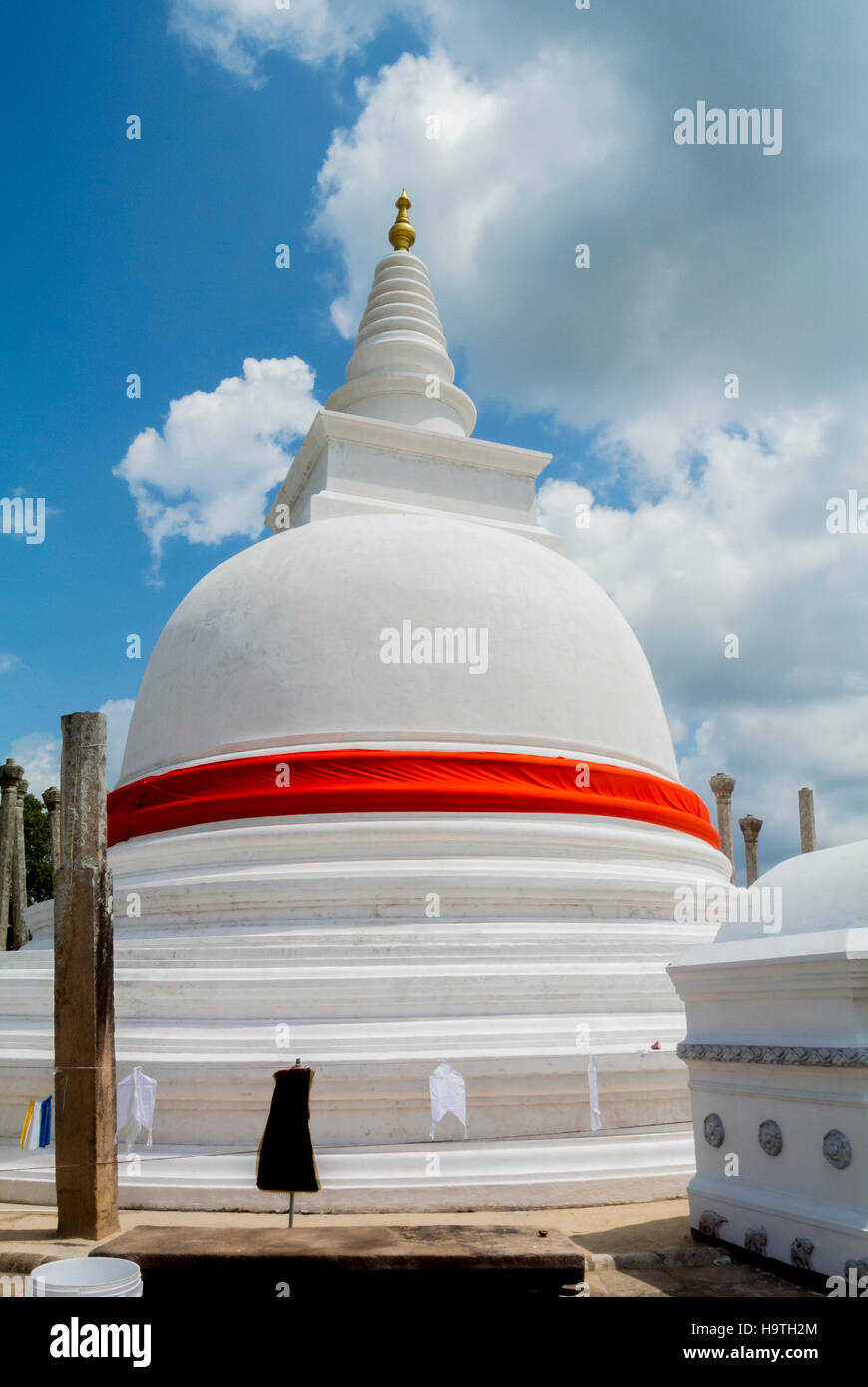 Negumbo, Sri Lanka, A stupa which is a part of temple with a dome Stock ...