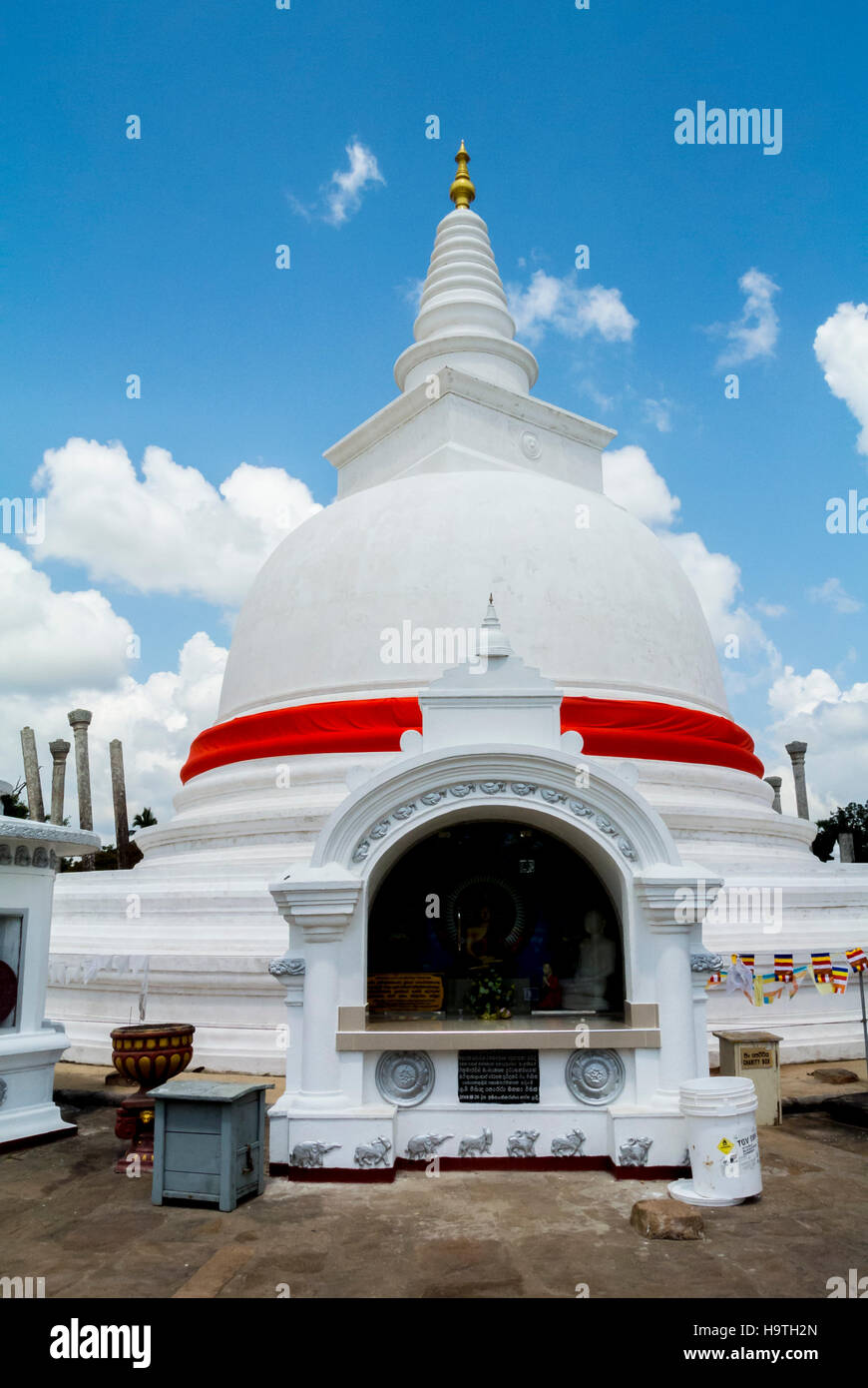 Negumbo, Sri Lanka, A stupa which is a part of temple with a dome Stock ...