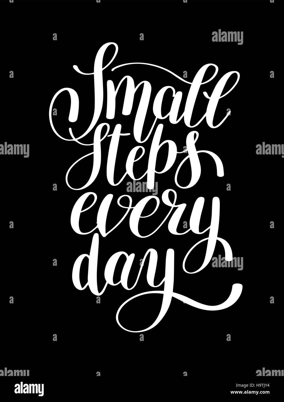 small steps every day handwritten positive inspirational quote Stock ...