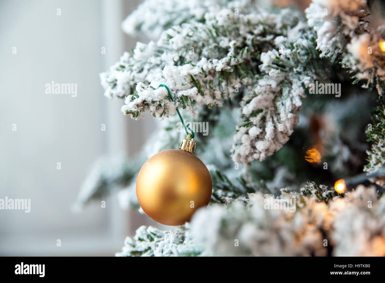 Green New Year tree decorated Stock Photo - Alamy