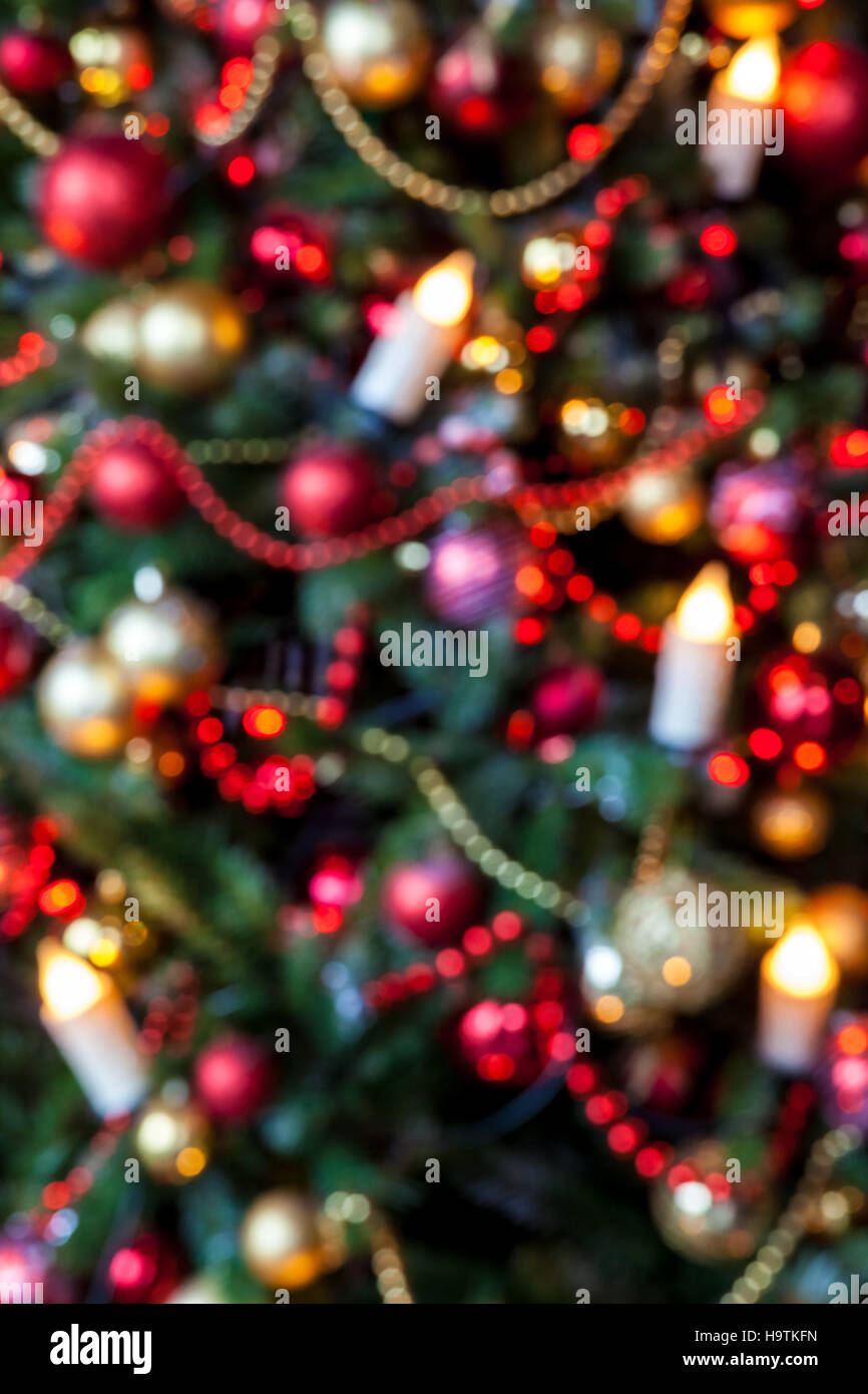Green New Year tree decorated Stock Photo - Alamy
