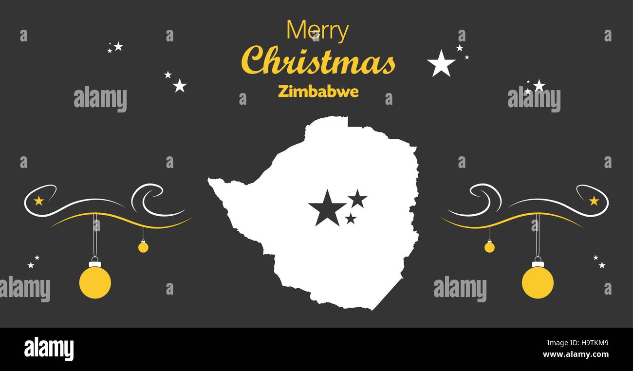 Merry Christmas illustration theme with map of Zimbabwe Stock Vector ...