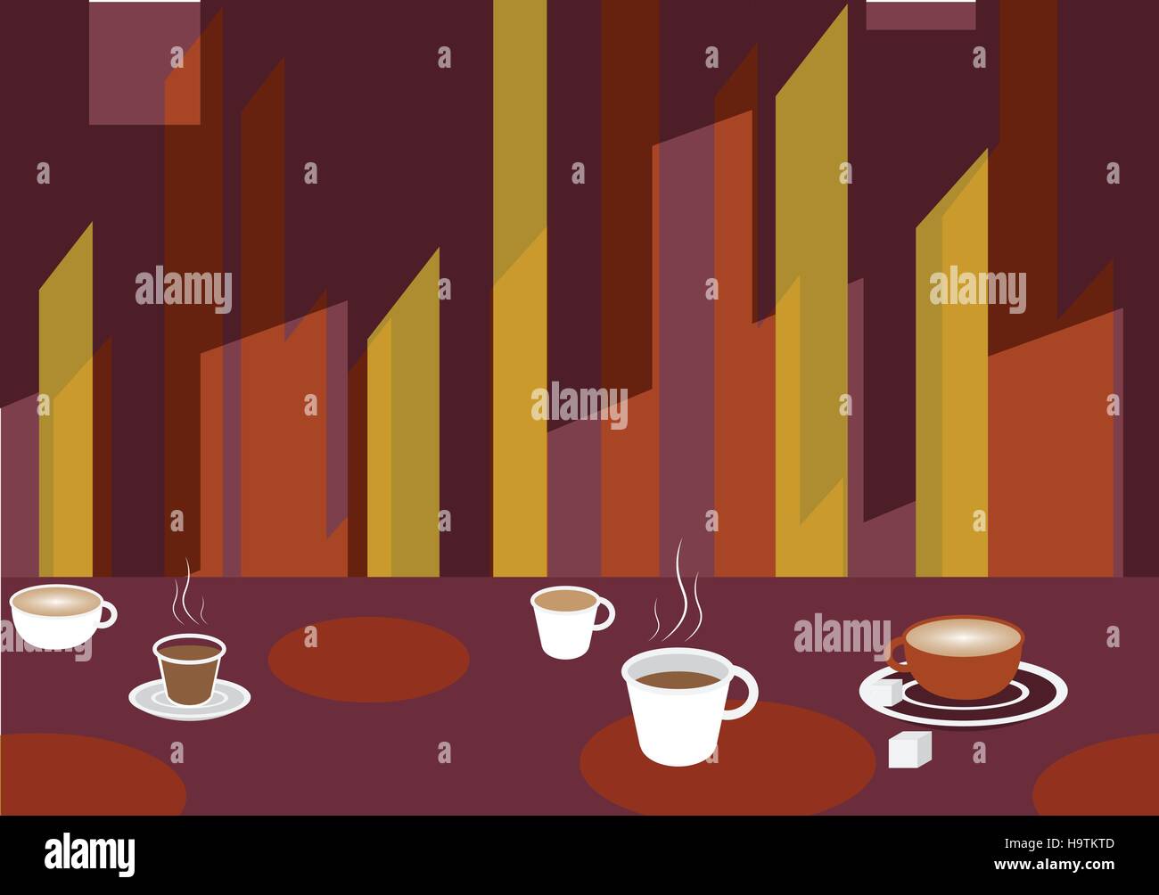 Coffee shop desk table Stock Vector Images - Alamy