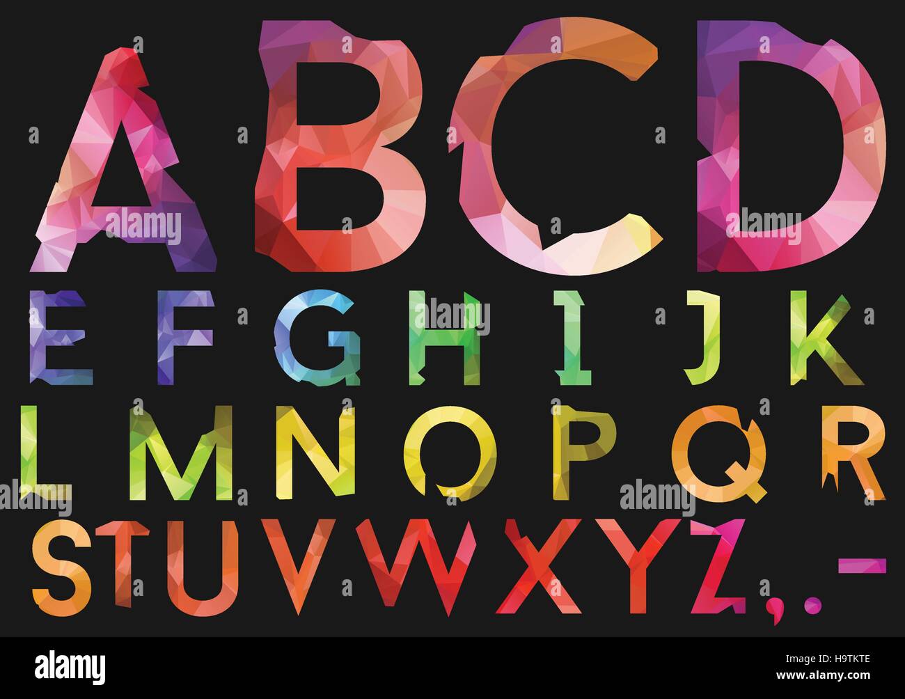 Geometric, Polygon Alphabet Font Style - Vector Illustration Stock ...