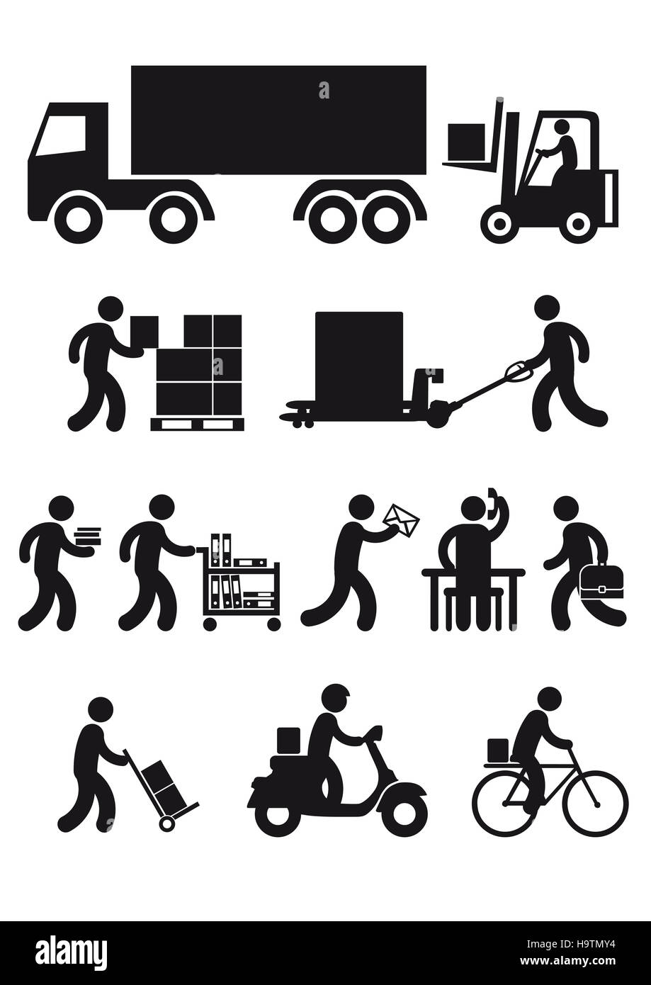 Delivery service icon set Cut Out Stock Images & Pictures - Alamy