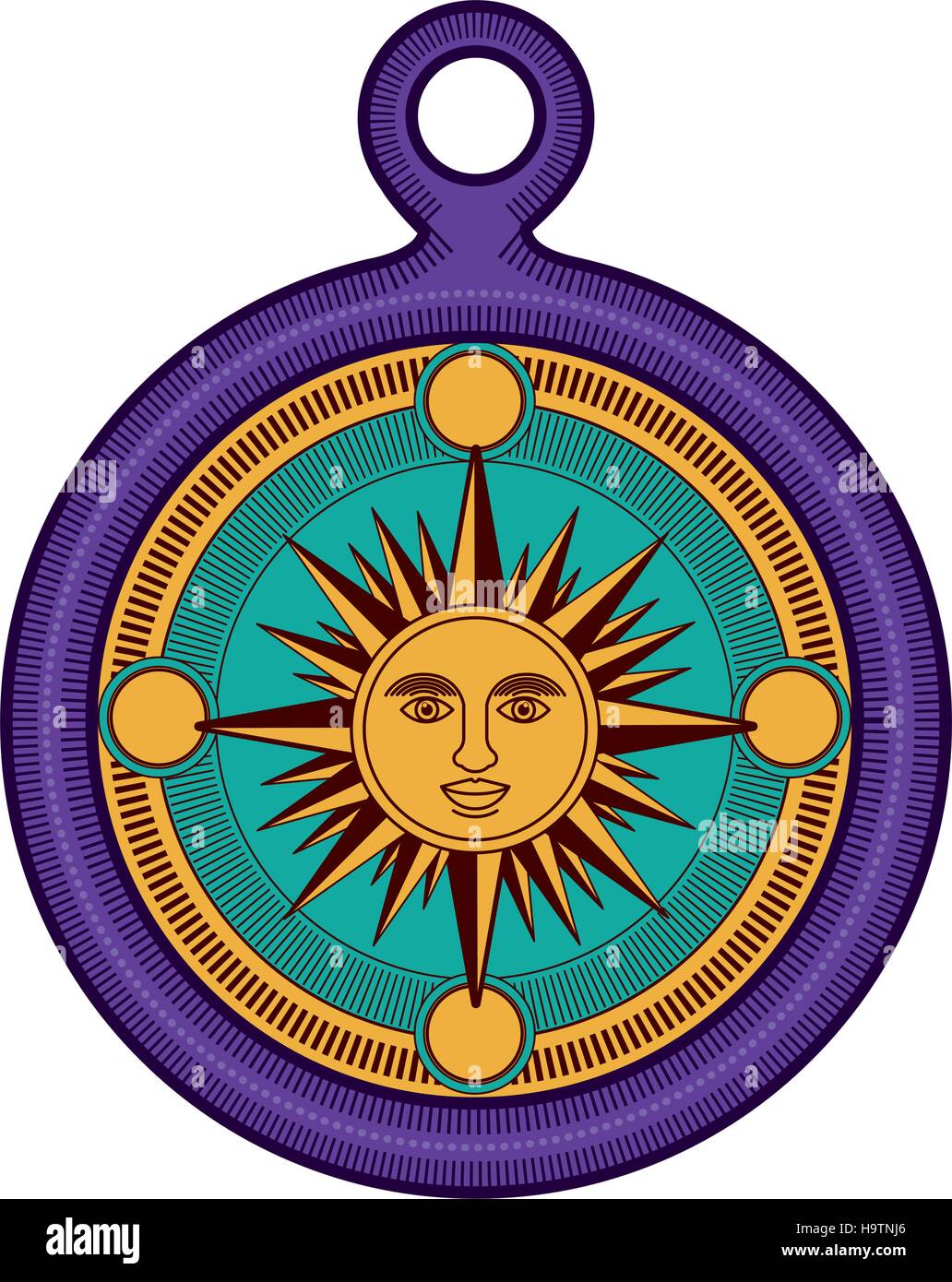 Isolated sun inside compass design Stock Vector Image & Art - Alamy
