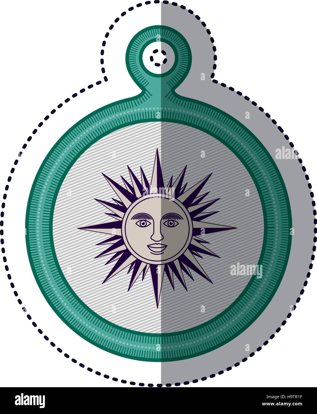 Isolated sun inside compass design Stock Vector Image & Art - Alamy