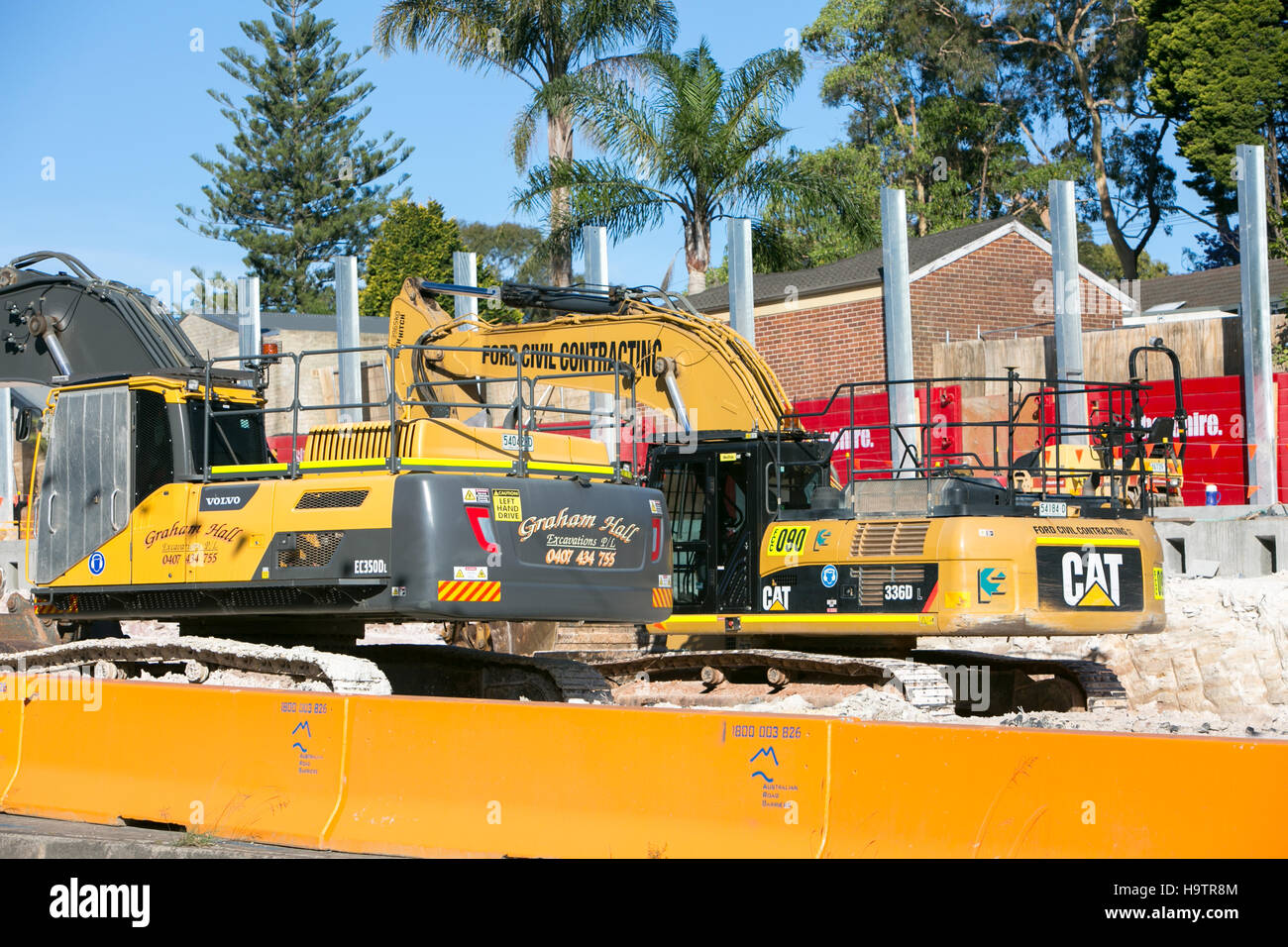 Excavator machine on a Sydney building site,Australia Stock Photo - Alamy