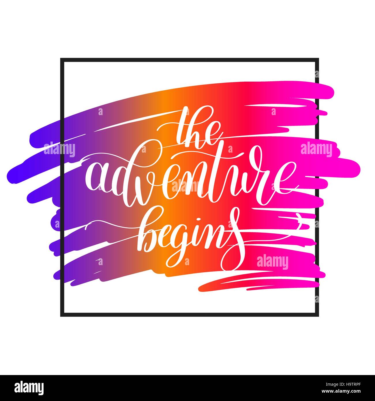 Adventure begins sign hi-res stock photography and images - Alamy