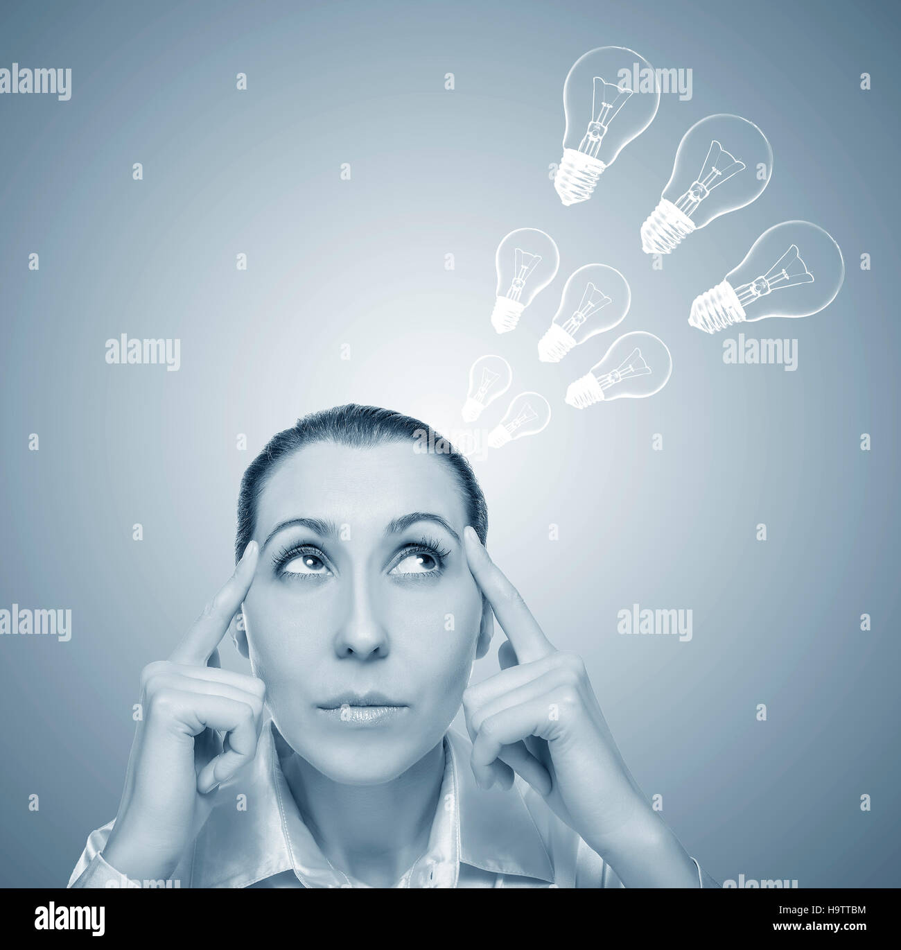 Creating ideas. Woman create the idea Stock Photo - Alamy