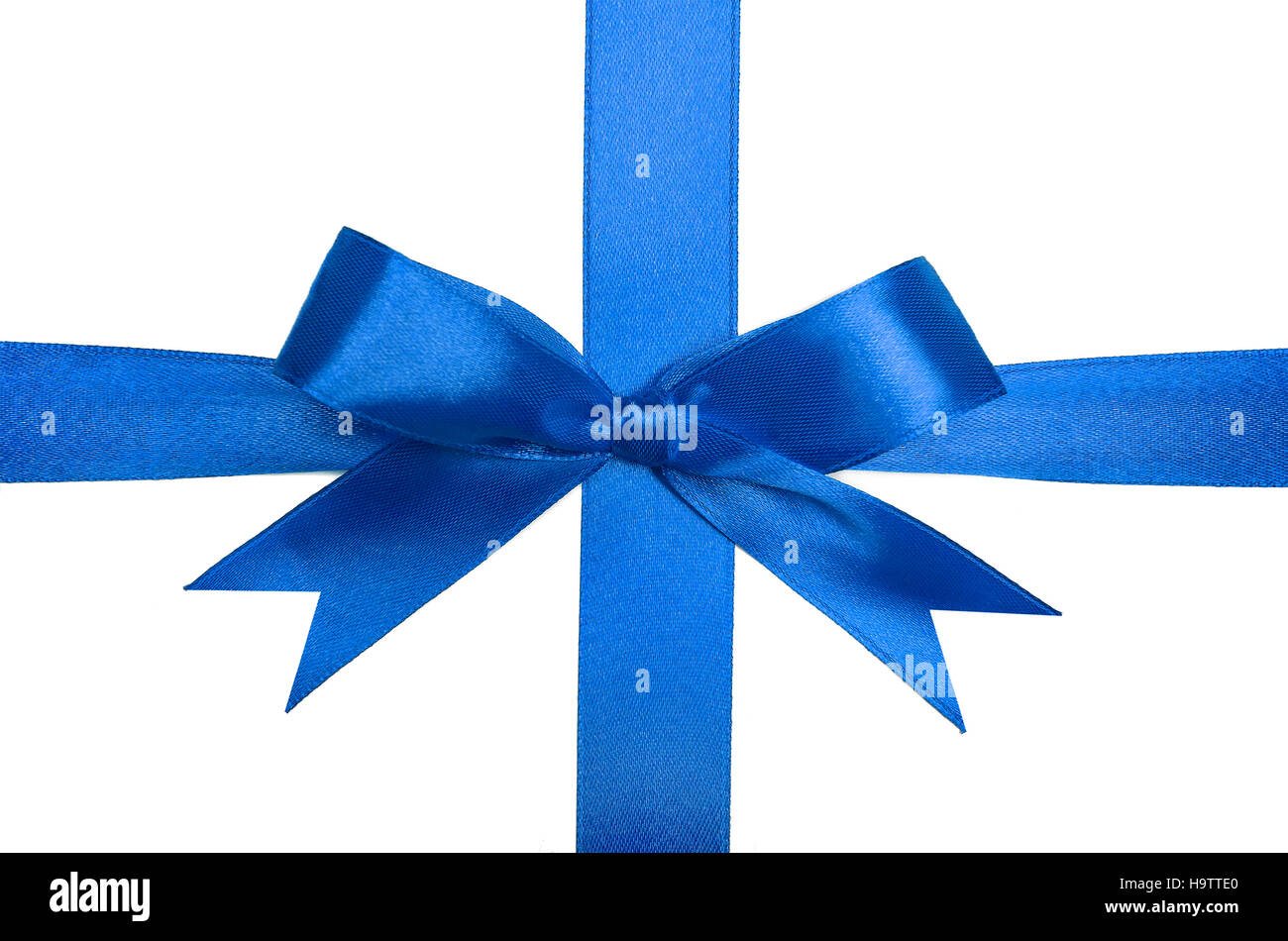 Shiny blue satin ribbon Stock Photo - Alamy