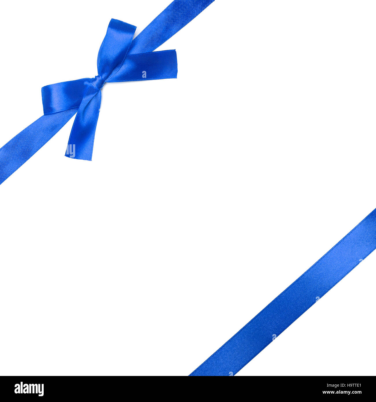 Blue ribbon bow Stock Photo - Alamy