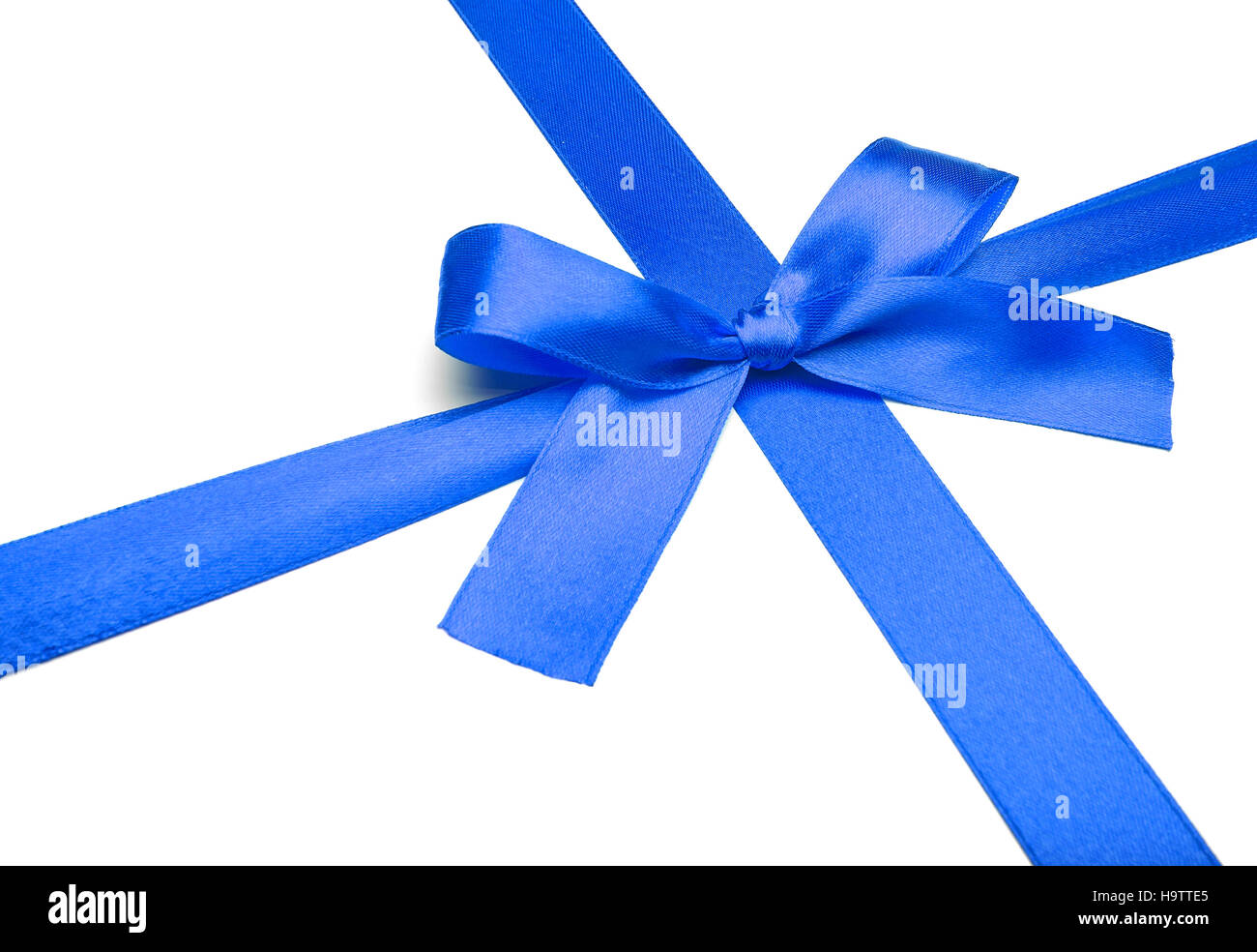 Shiny blue satin ribbon Stock Photo - Alamy