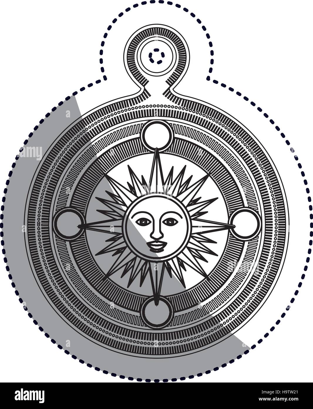 Isolated sun inside compass design Stock Vector Image & Art - Alamy