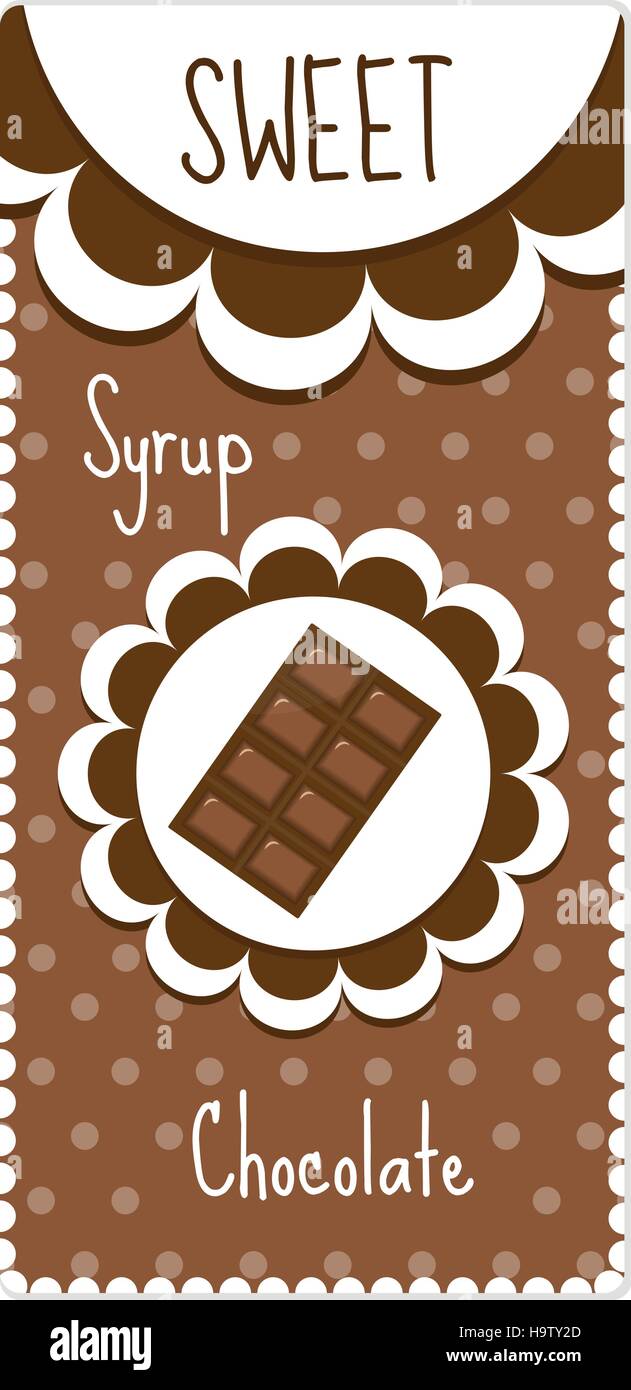 Sweet chocolate labels for drinks, syrup. Vector illustration Stock ...