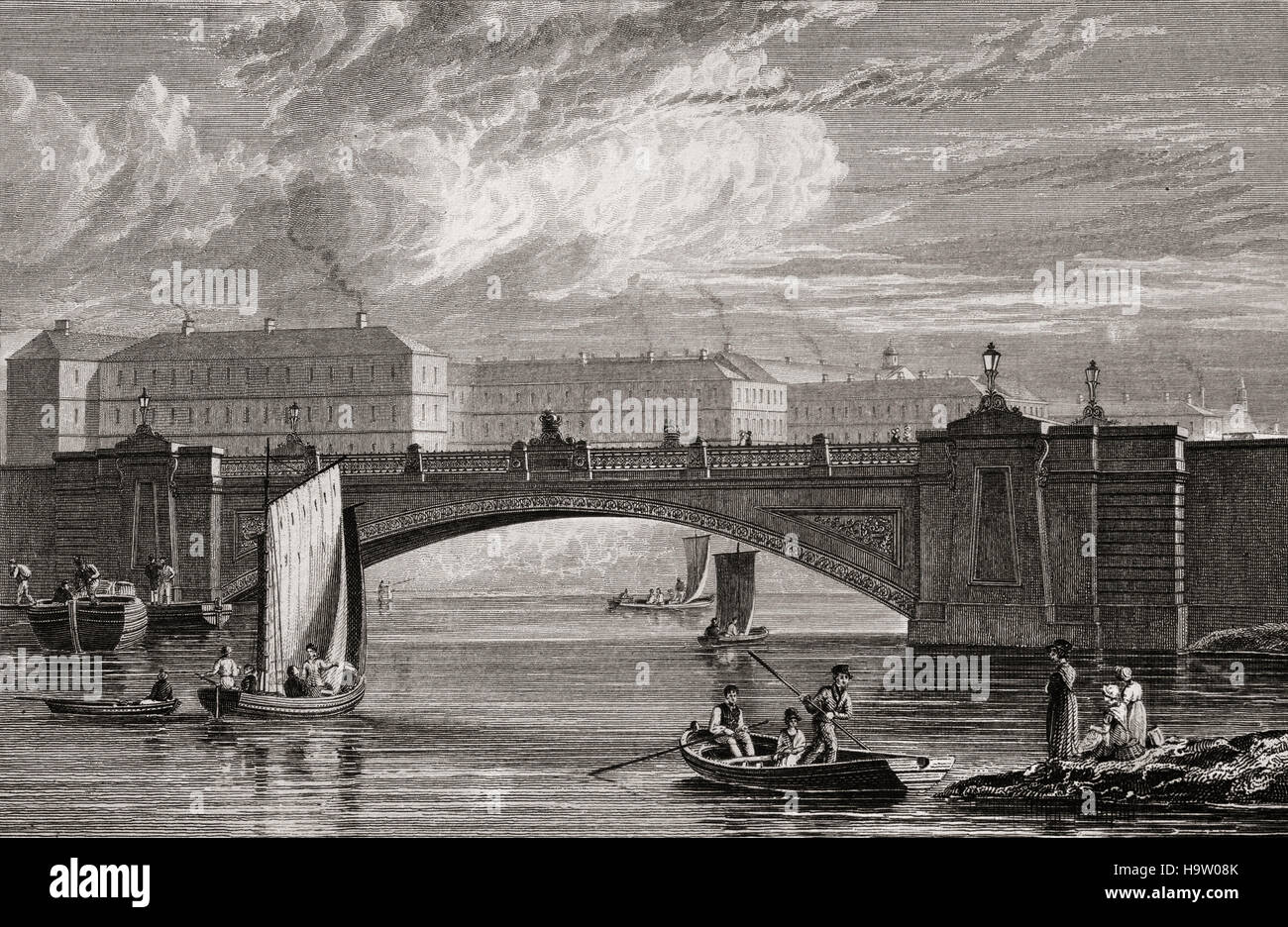 19th Century easterly view of Seán Heuston Bridge, previously known as ...