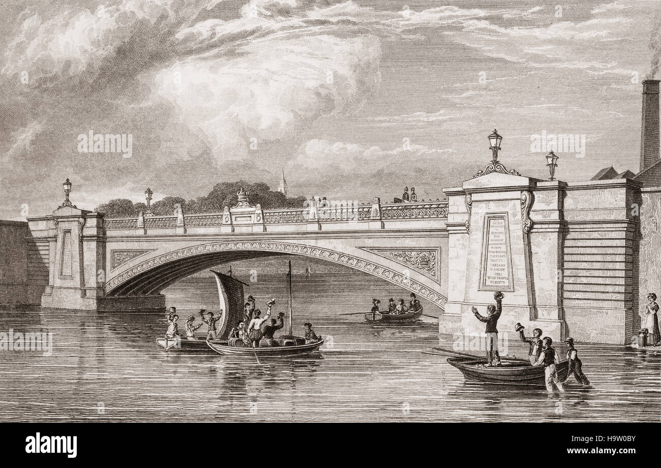 19th Century and westerly view of Seán Heuston Bridge, previously known ...