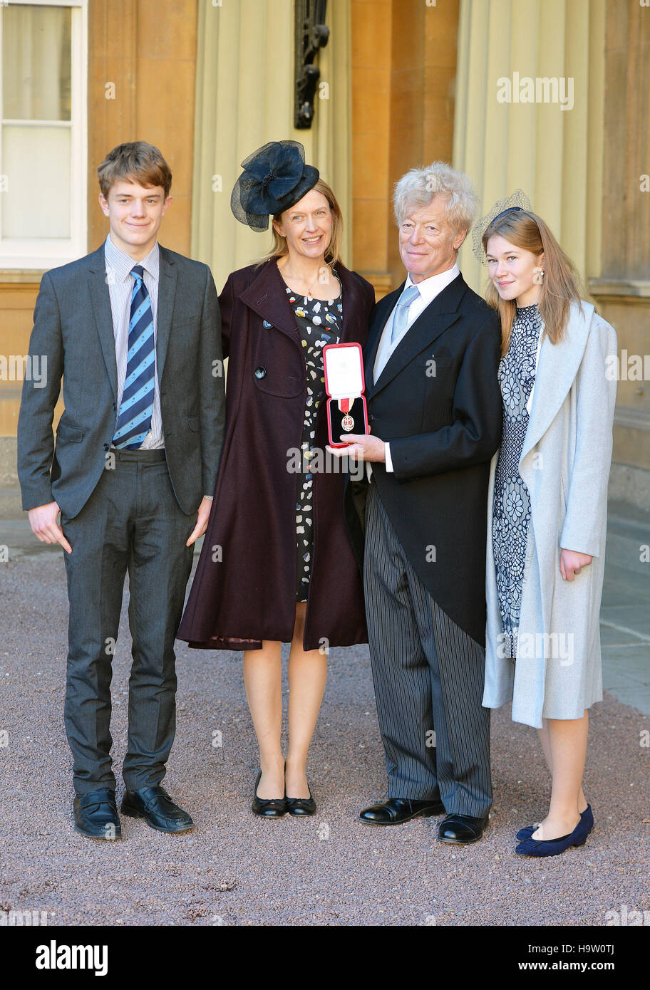 Sir Roger Scruton with his wife Sophie, daughter Lucy and son Sam after ...
