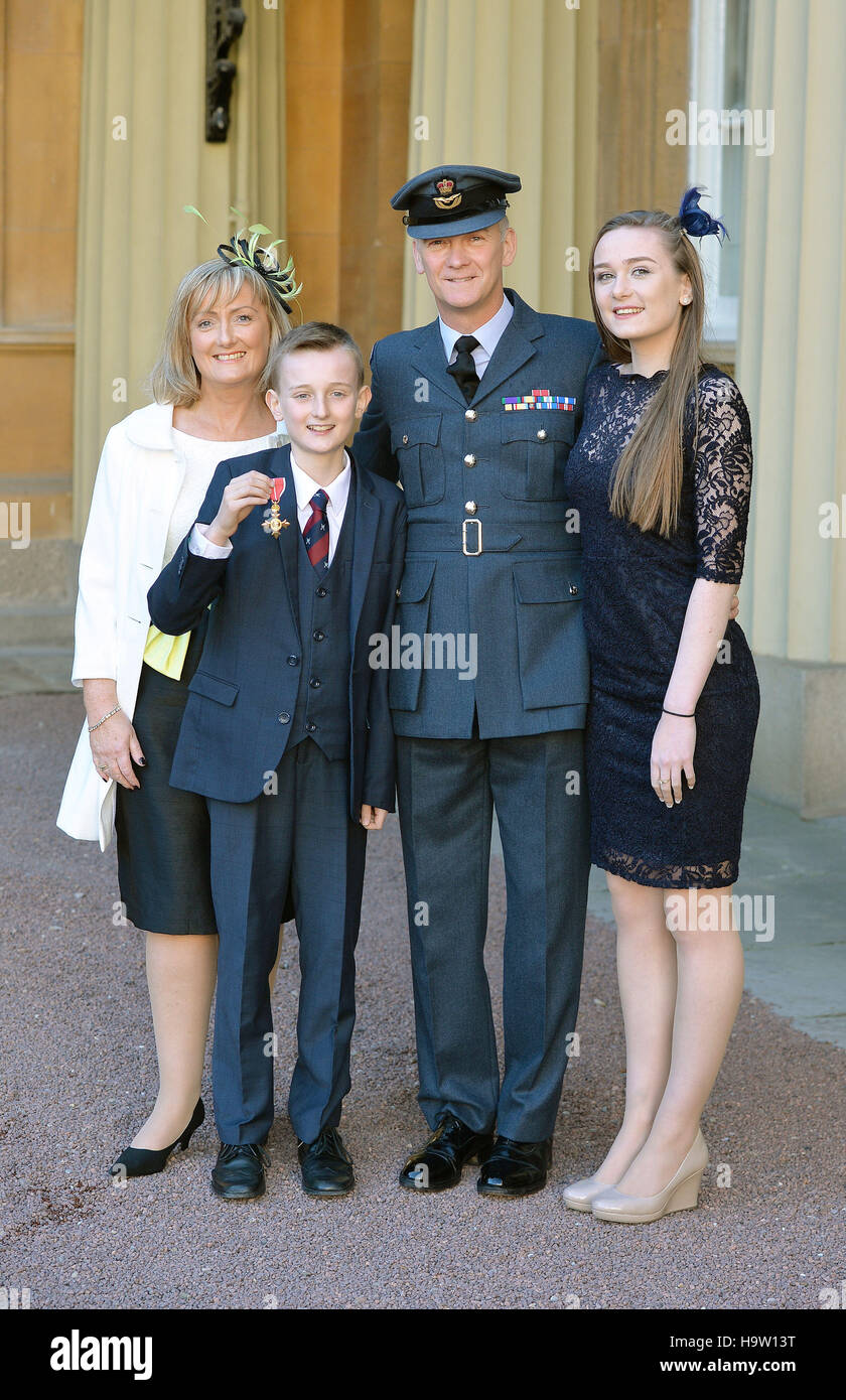 Wing Commander Michael Formby with his wife Julie, daughter Phoebe, and ...